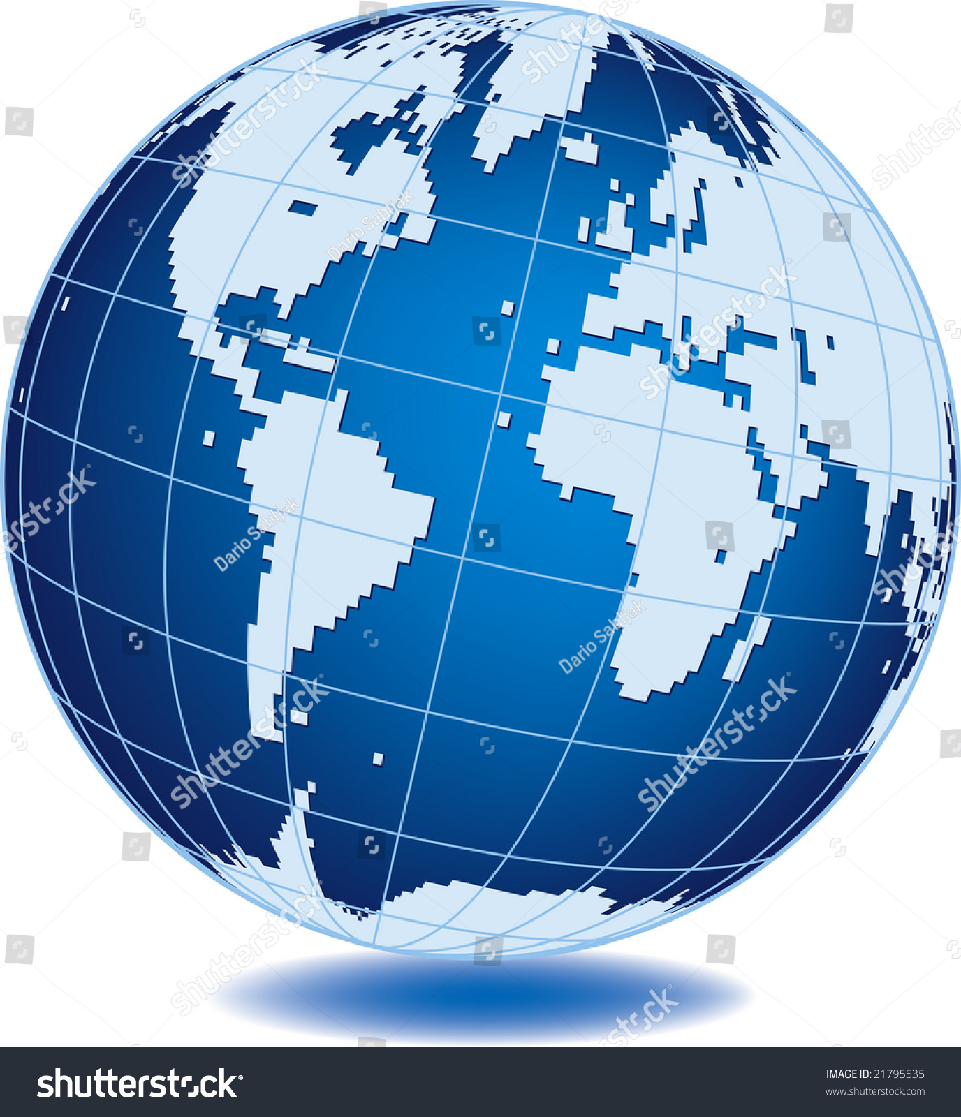 Simplified World Globe Isolated On White Stock Vector 21795535 ...