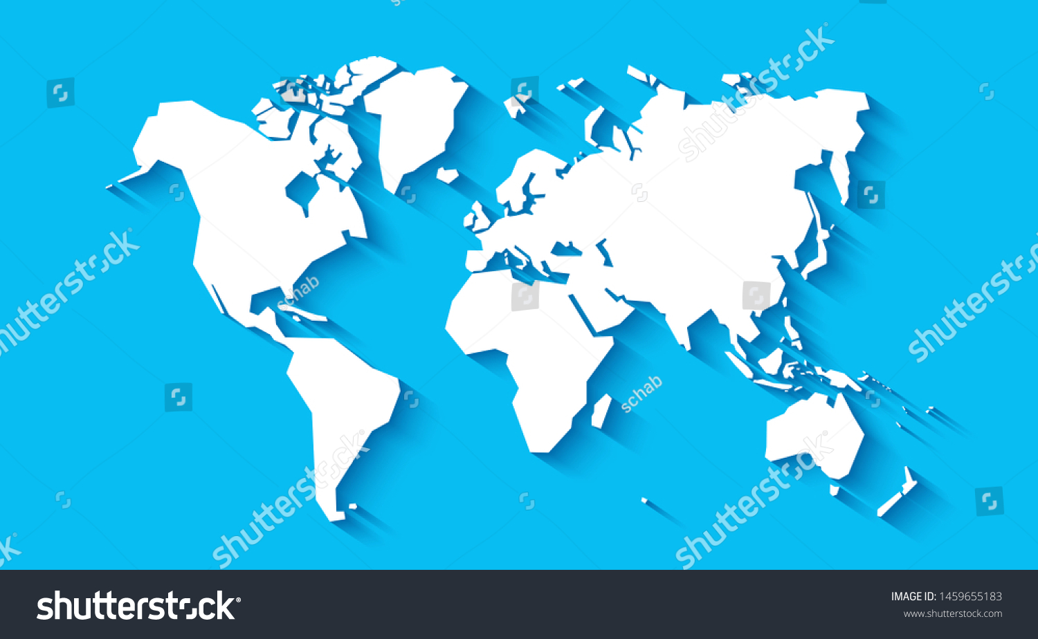 Simplified World Map Stylized Vector Illustration: Vector có sẵn (miễn ...