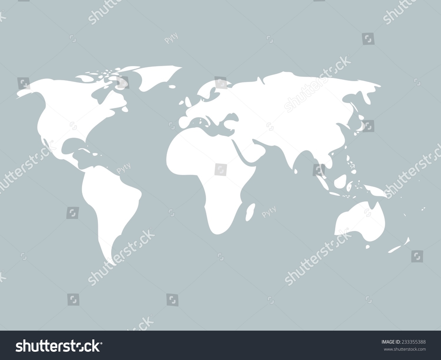 Simplified World Map Rounded Edges On Stock Vector (Royalty Free ...
