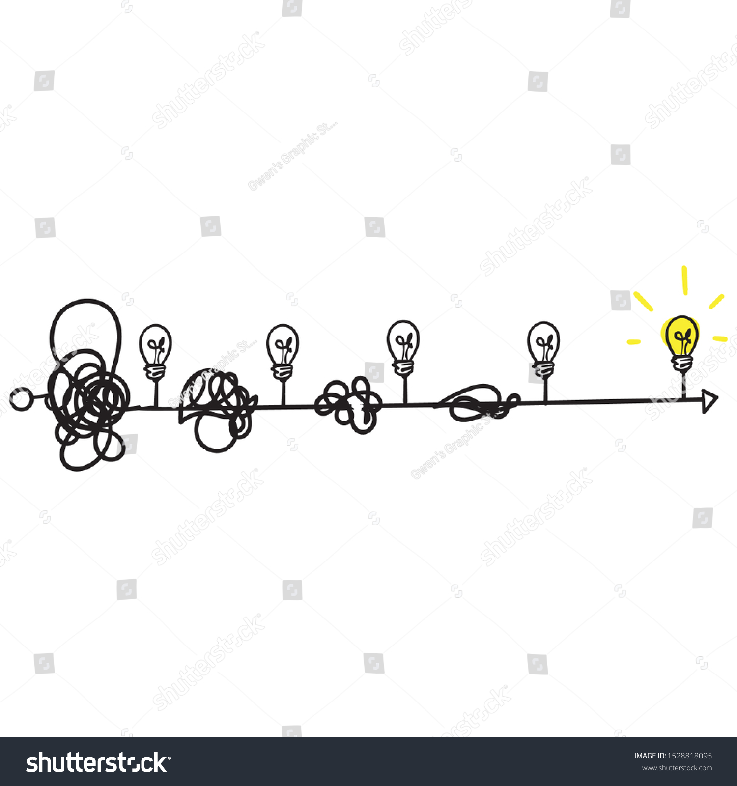Simplifying Complex Bulb Idea Illustration Doodle Stock Vector (Royalty ...