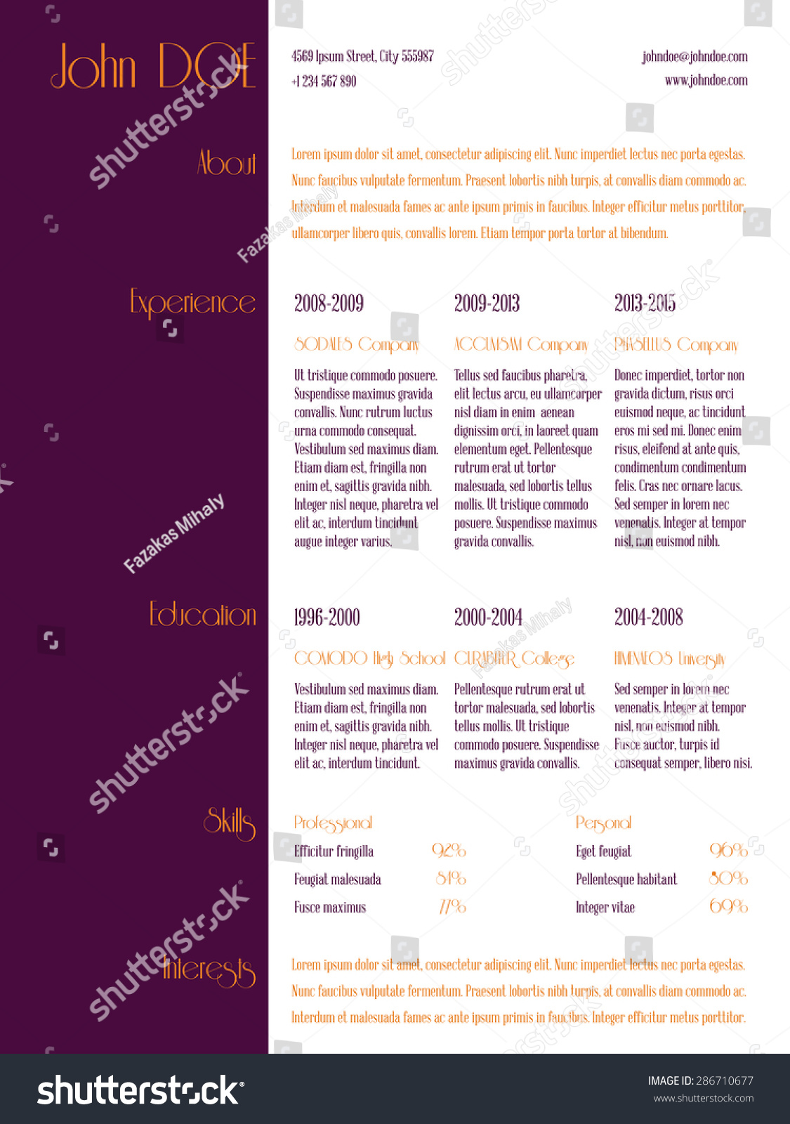 Simplistic Curriculum Vitae Cv Resume Template : image vectorielle de ... Simplistic Curriculum Vitae Cv Resume Template : image vectorielle de ...