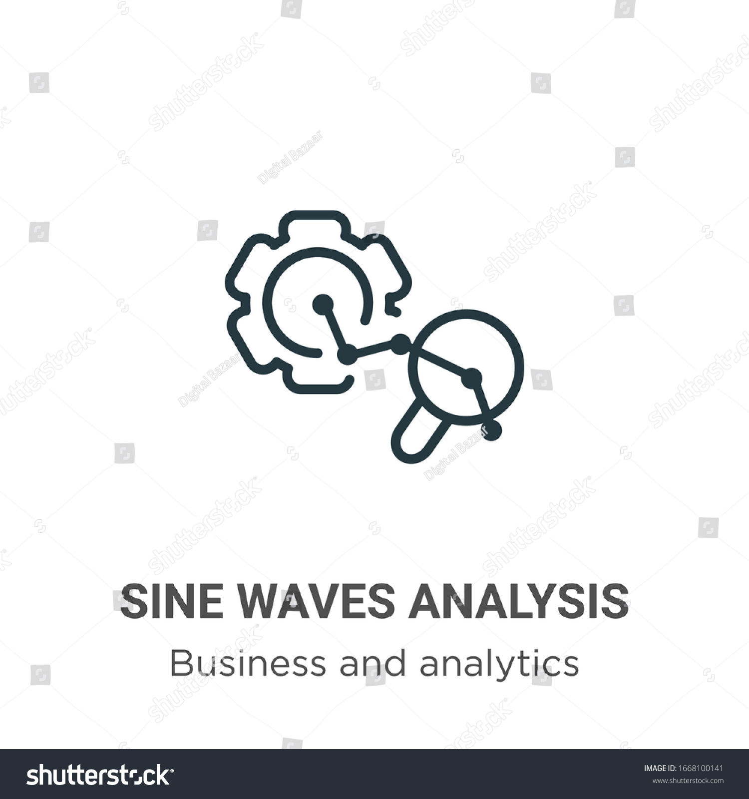 Sine Waves Analysis Outline Vector Icon Stock Vector (Royalty Free ...