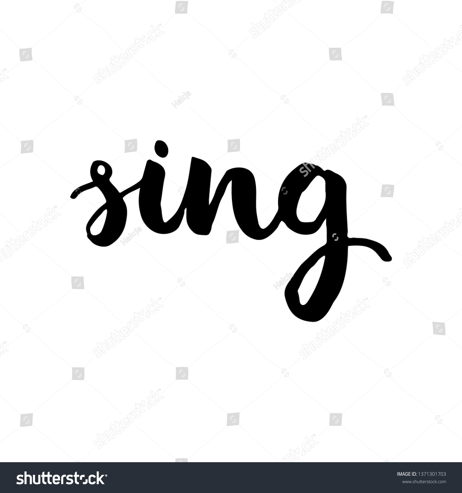 Sing Cursive Hand Lettering Vector Isolated Stock Vector (Royalty Free ...