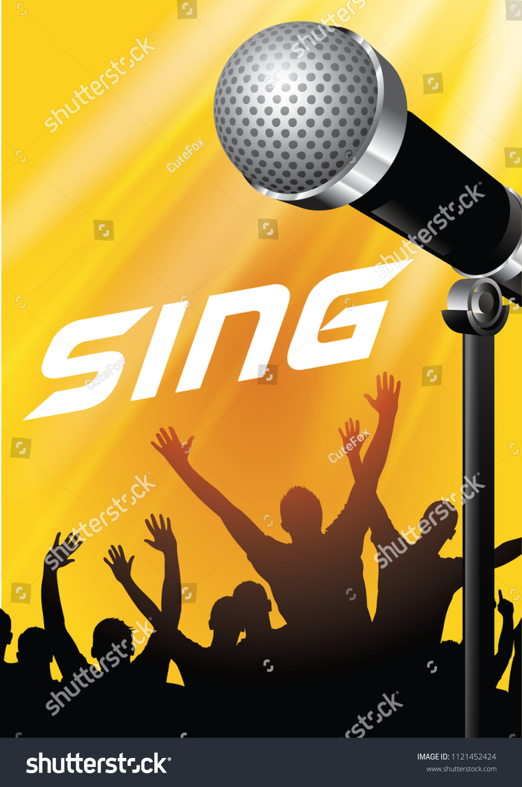 Sing Song Microphone Stock Vector (Royalty Free) 1121452424