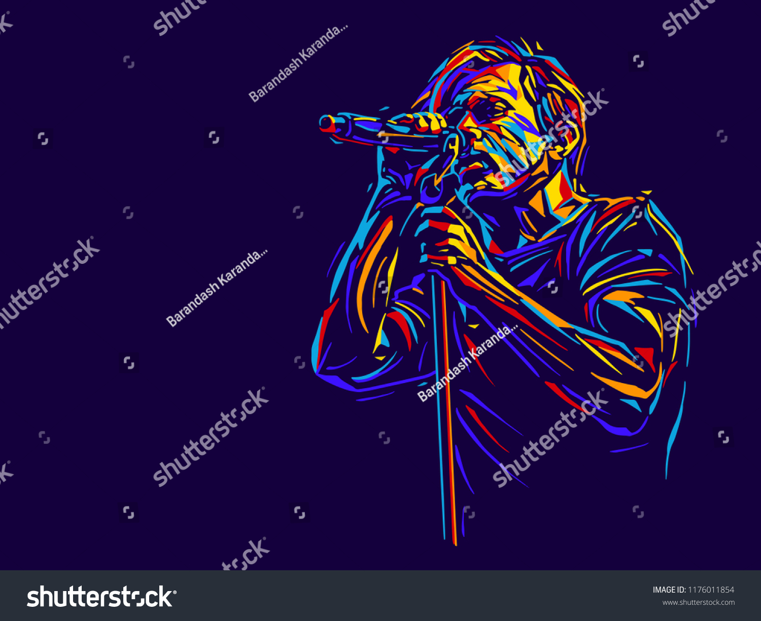 Singer Man Character Abstract Vector Illustration Stock Vector (Royalty ...