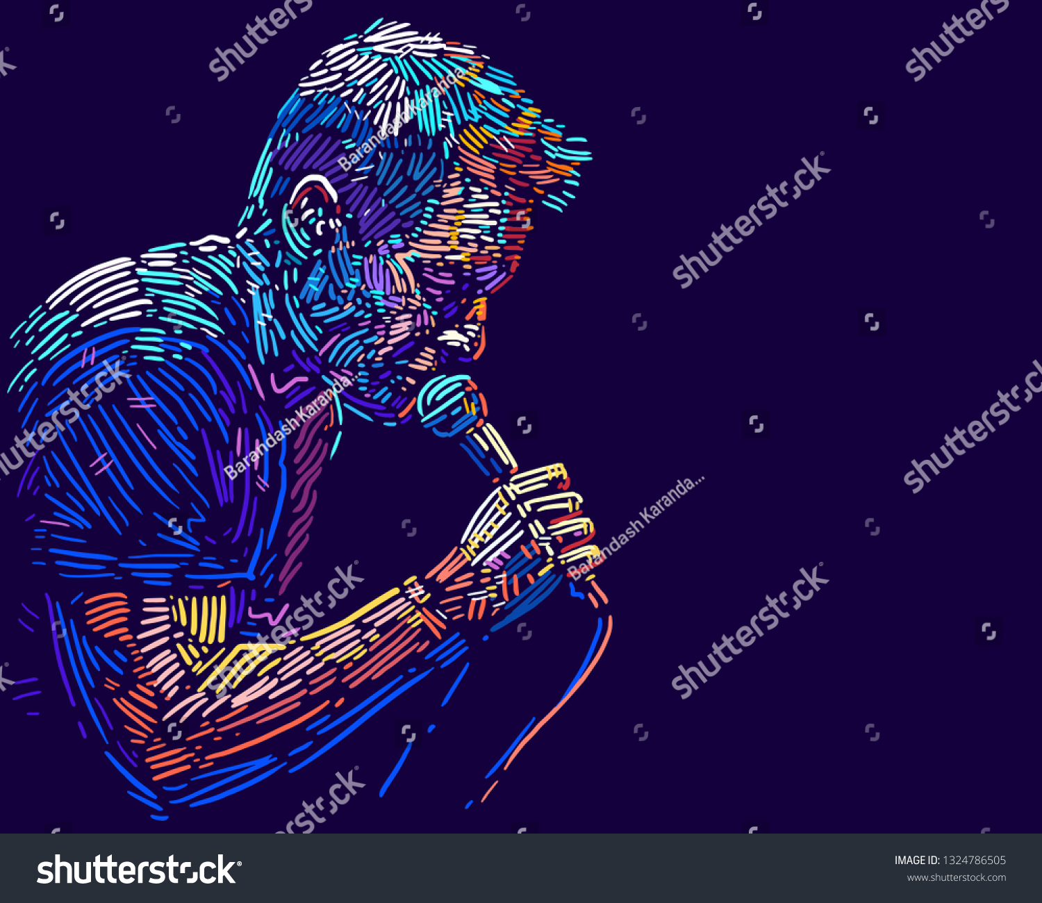 Singer Man Character Abstract Vector Illustration Stock Vector (Royalty ...