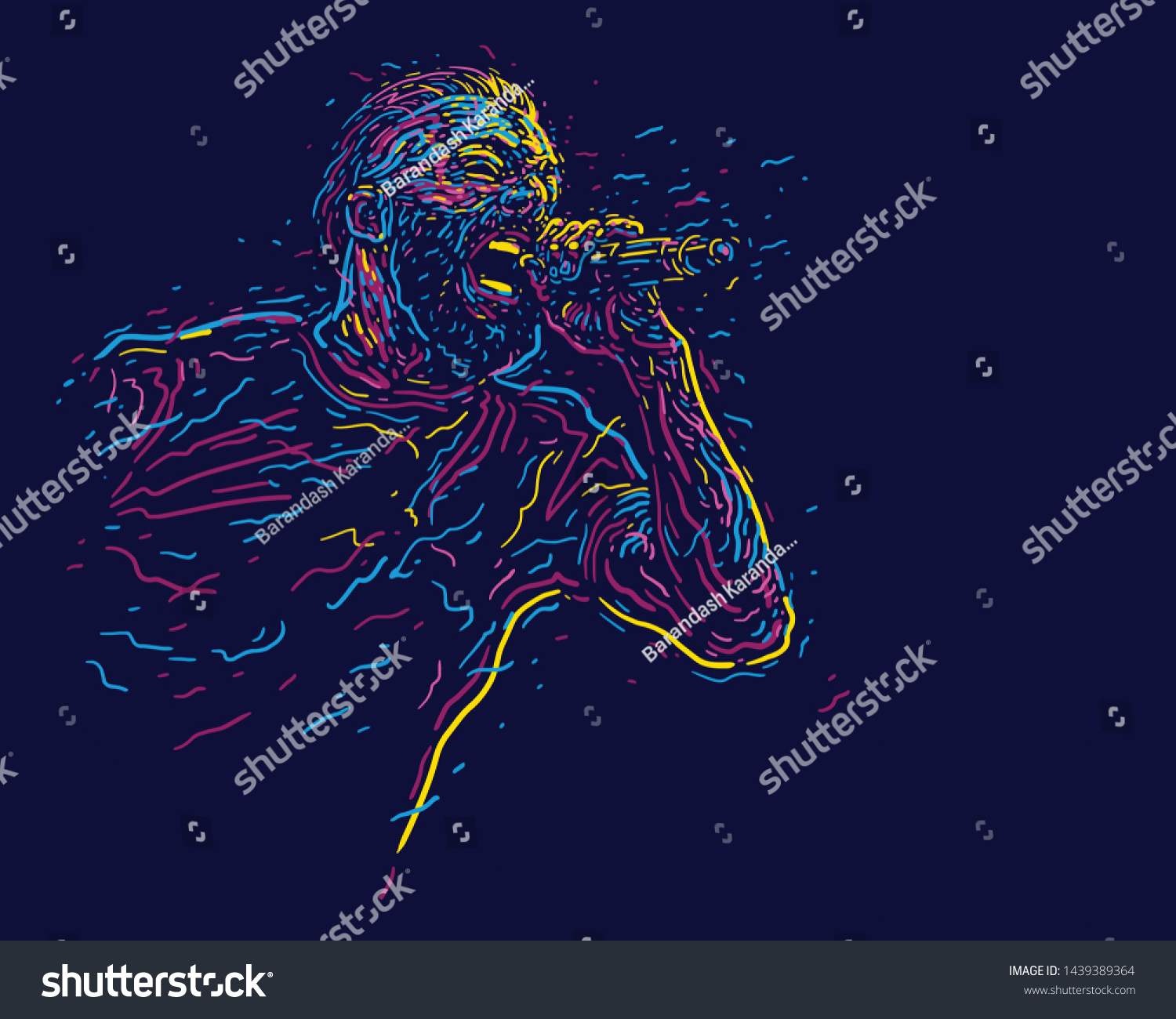 Singer Man Character Abstract Vector Illustration Stock Vector (Royalty ...