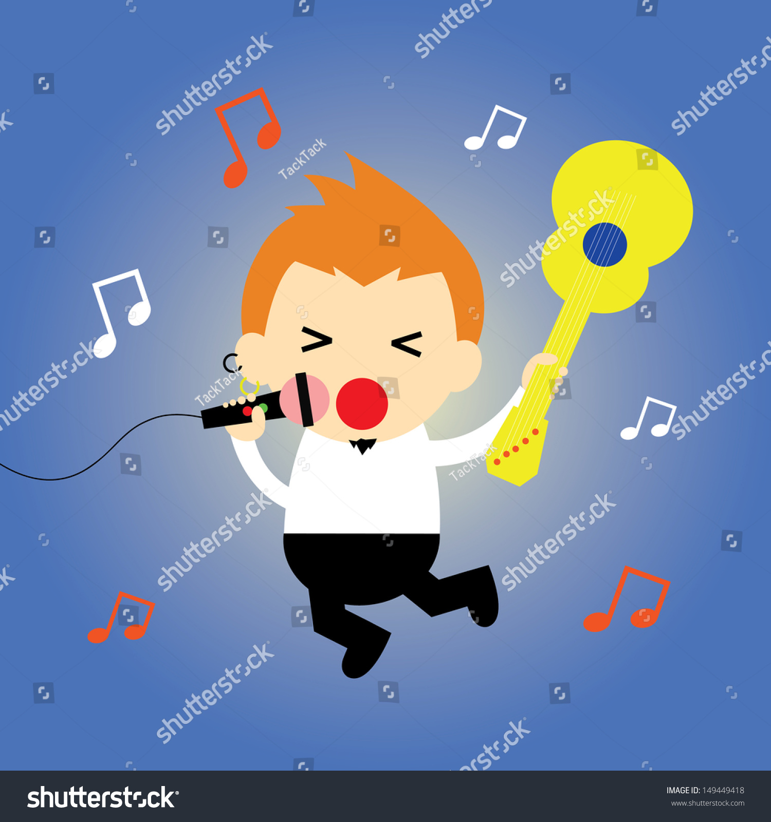 Singer Star Vector Cartoon Style Stock Vector (Royalty Free) 149449418 ...