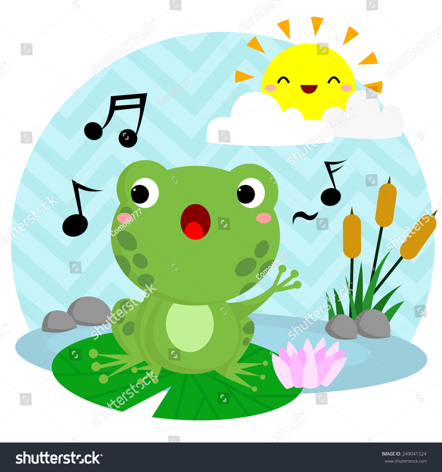 Singing Frog Stock Vector (Royalty Free) 249041524