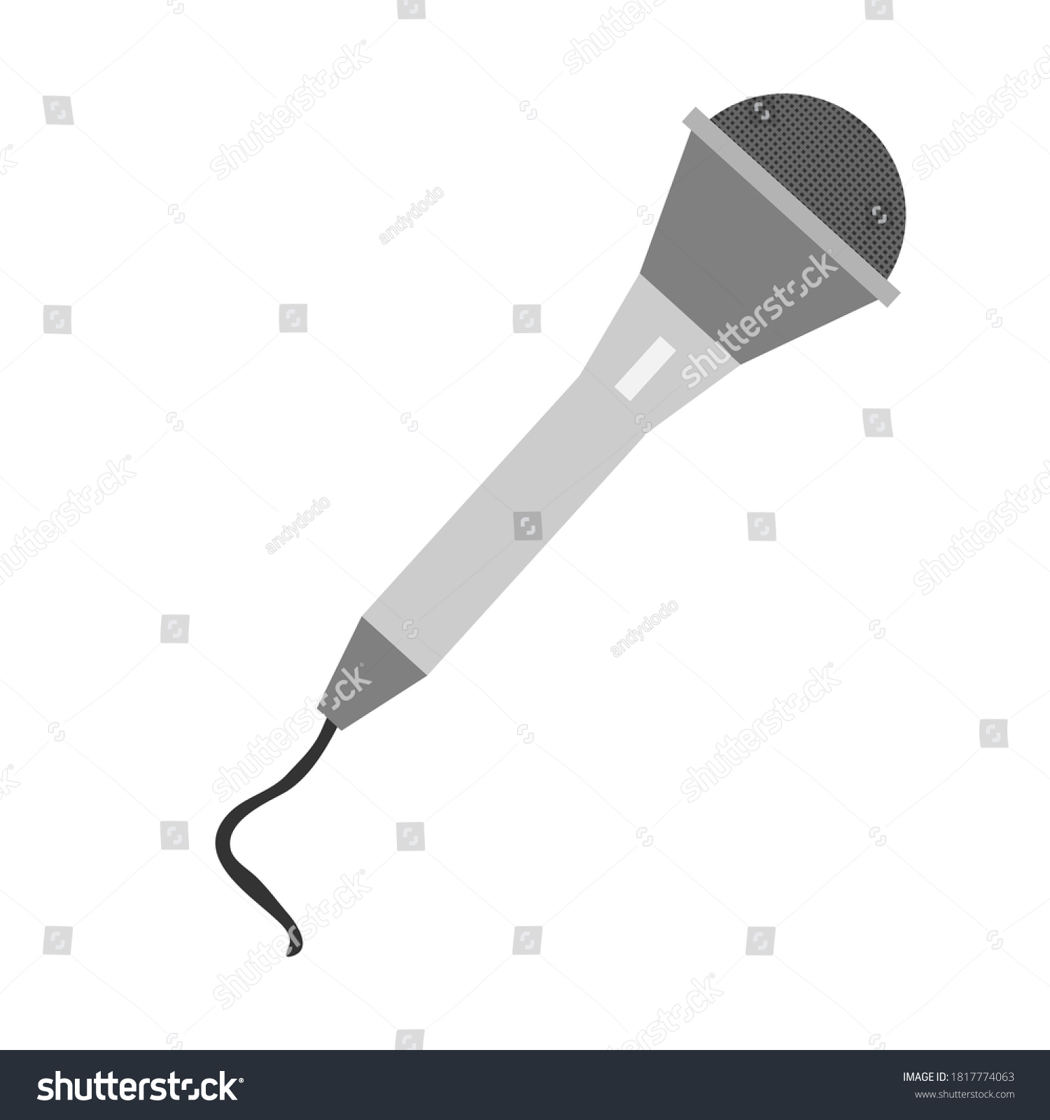 Singing Mic Black Cartoon Vector Stock Vector (Royalty Free) 1817774063