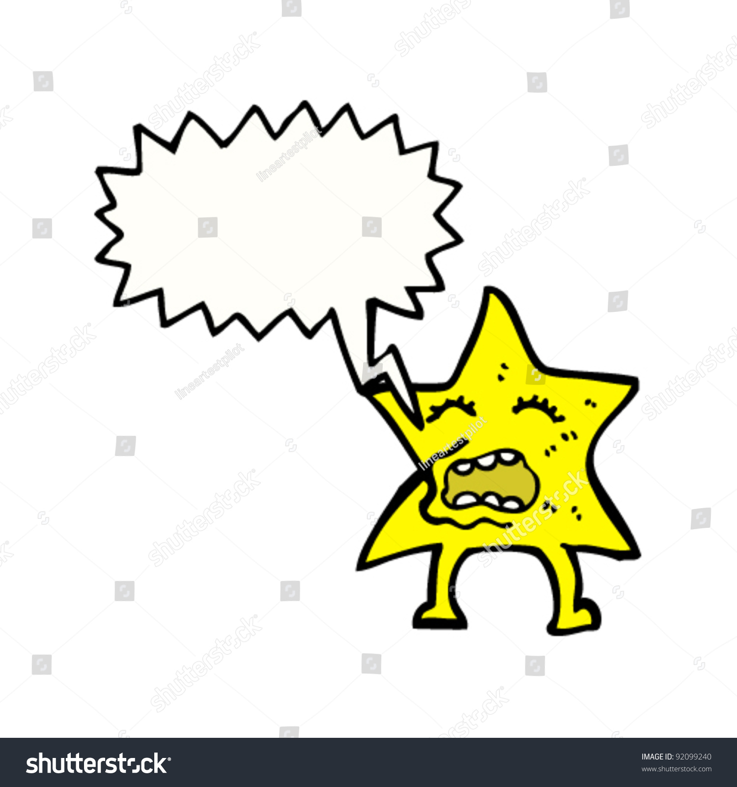 Singing Star Cartoon Character Stock Vector (Royalty Free) 92099240 ...
