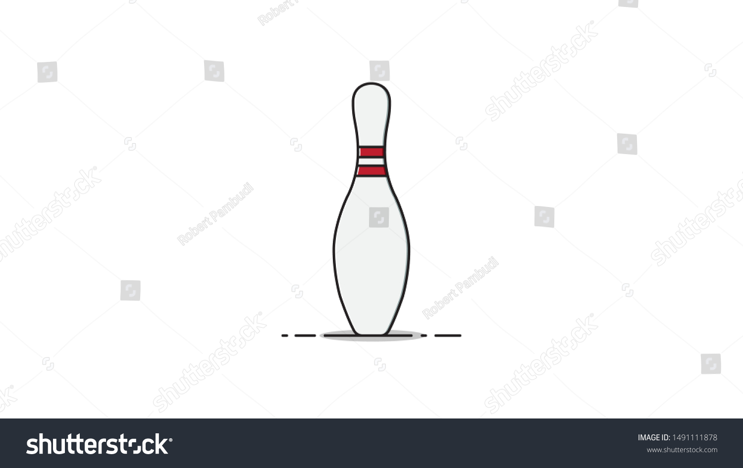 Single Bowling Pin Flat Design Vector Stock Vector (Royalty Free ...