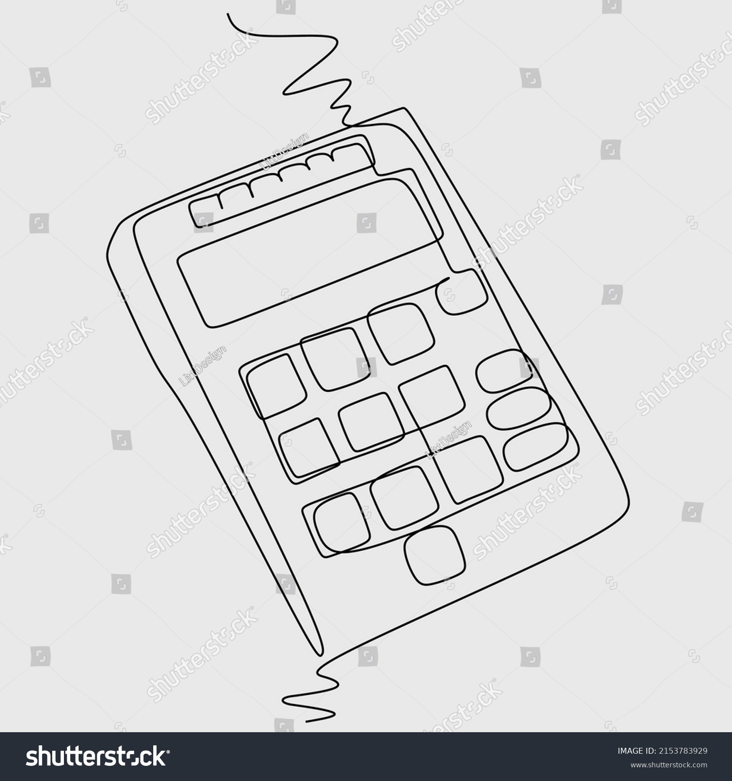 Single Continuous Line Drawing Calculator Tool Stock Vector (Royalty ... Single Continuous Line Drawing Calculator Tool Stock Vector (Royalty ...