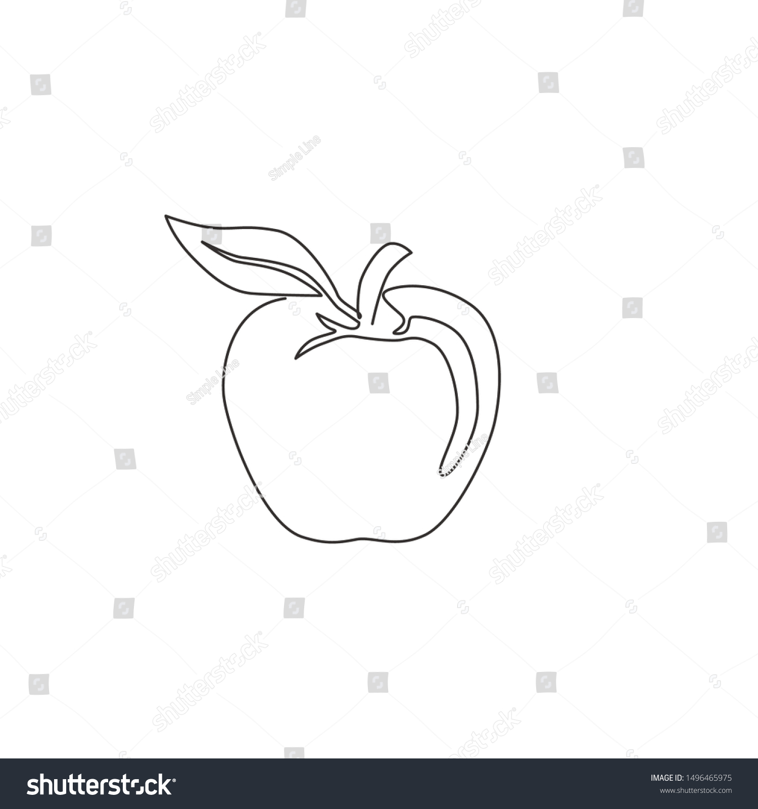 Single Continuous Line Drawing Whole Healthy: vector de stock (libre de ... Single Continuous Line Drawing Whole Healthy: vector de stock (libre de ...