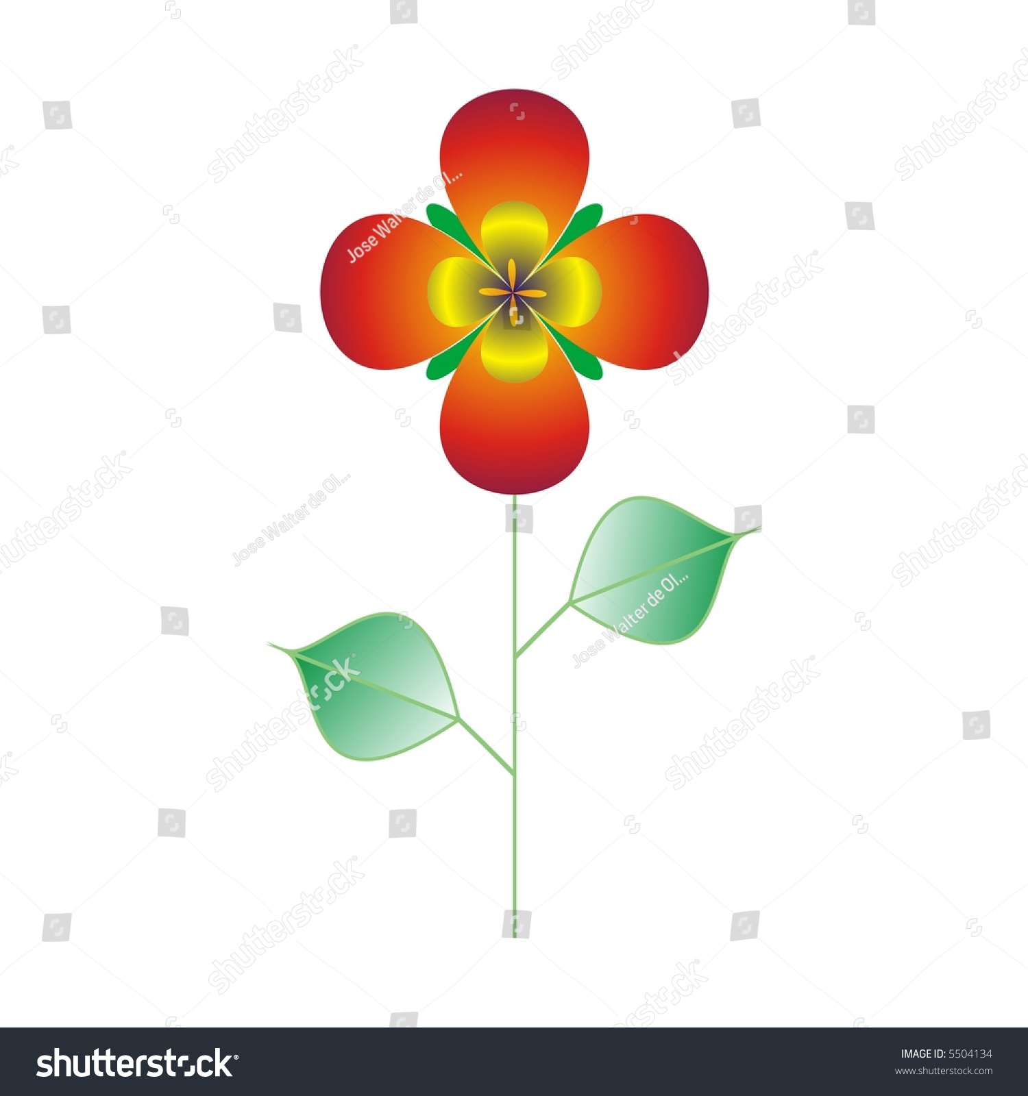 Single Decorative Flower Stock Vector (Royalty Free) 5504134