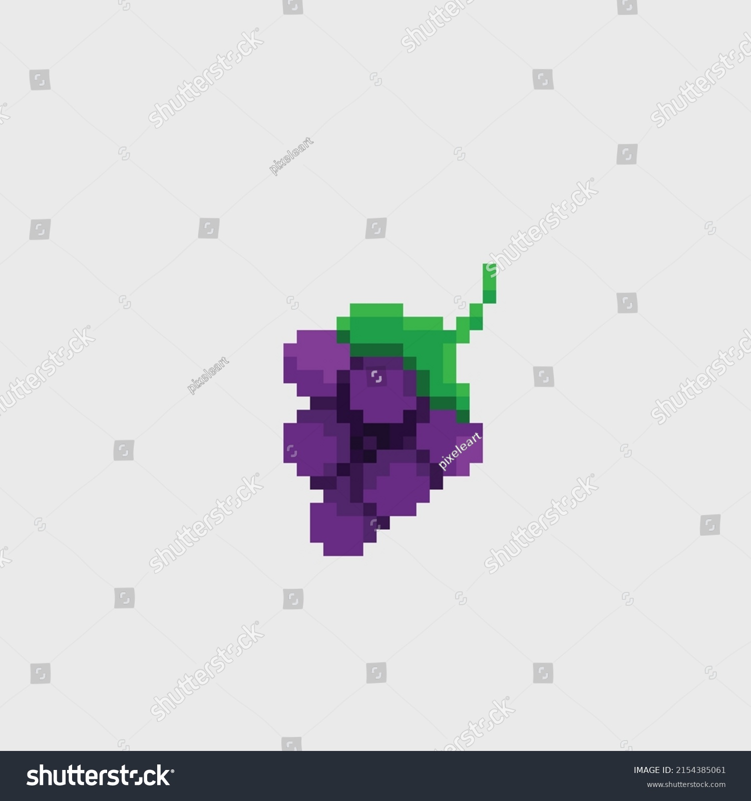 Single Grape Fruit Pixel Art Style Stock Vector (Royalty Free ...