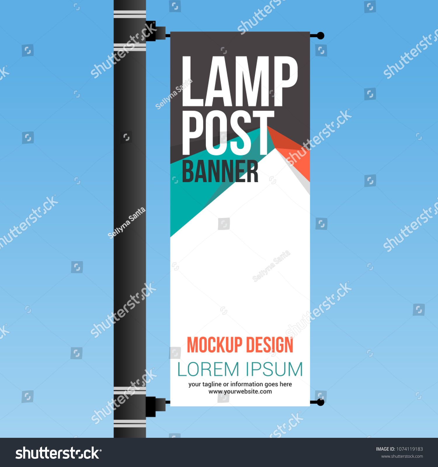 Single Lamp Post Banner Abstract Design Stock Vector (Royalty Free ...