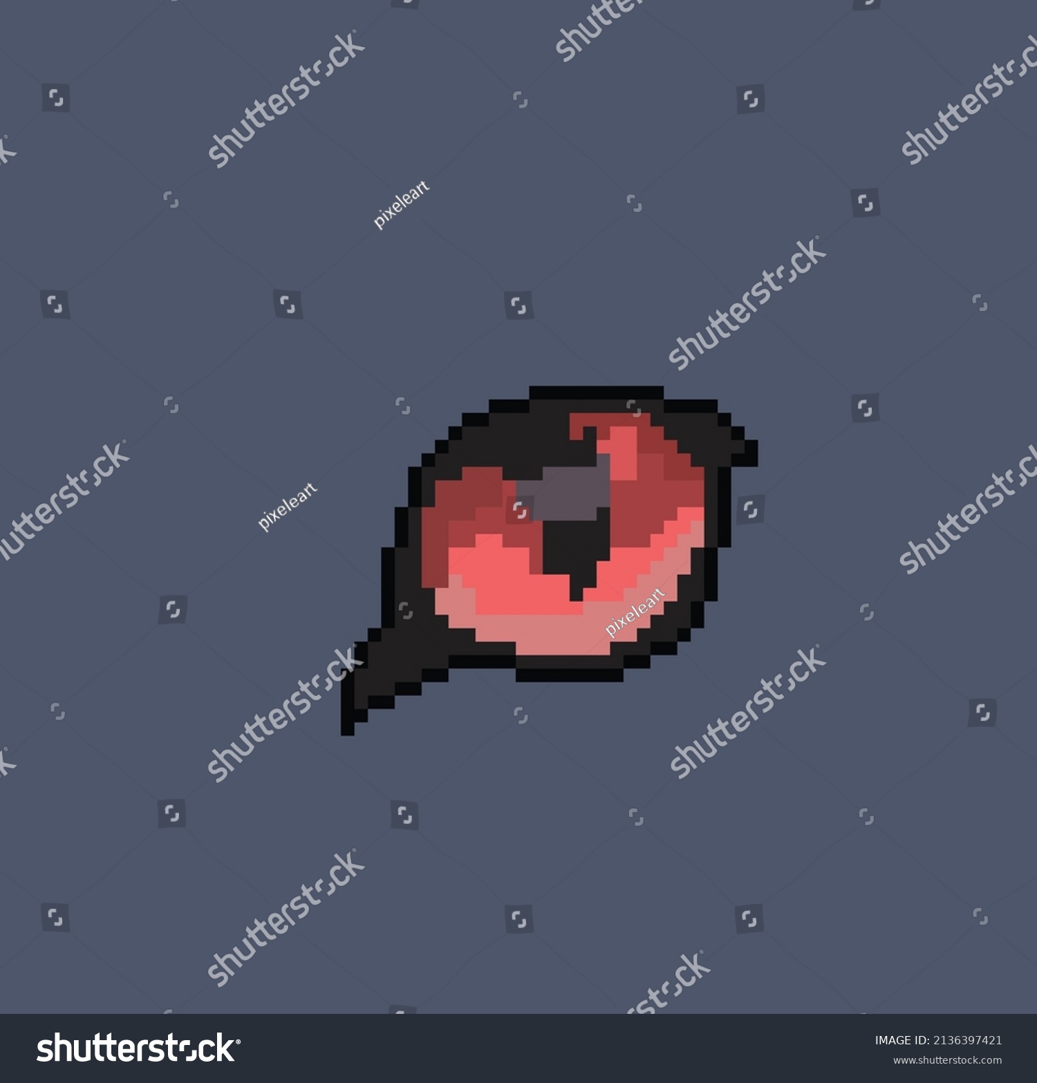 Single Red Eye Cat Pixel Style Stock Vector (Royalty Free) 2136397421 ...