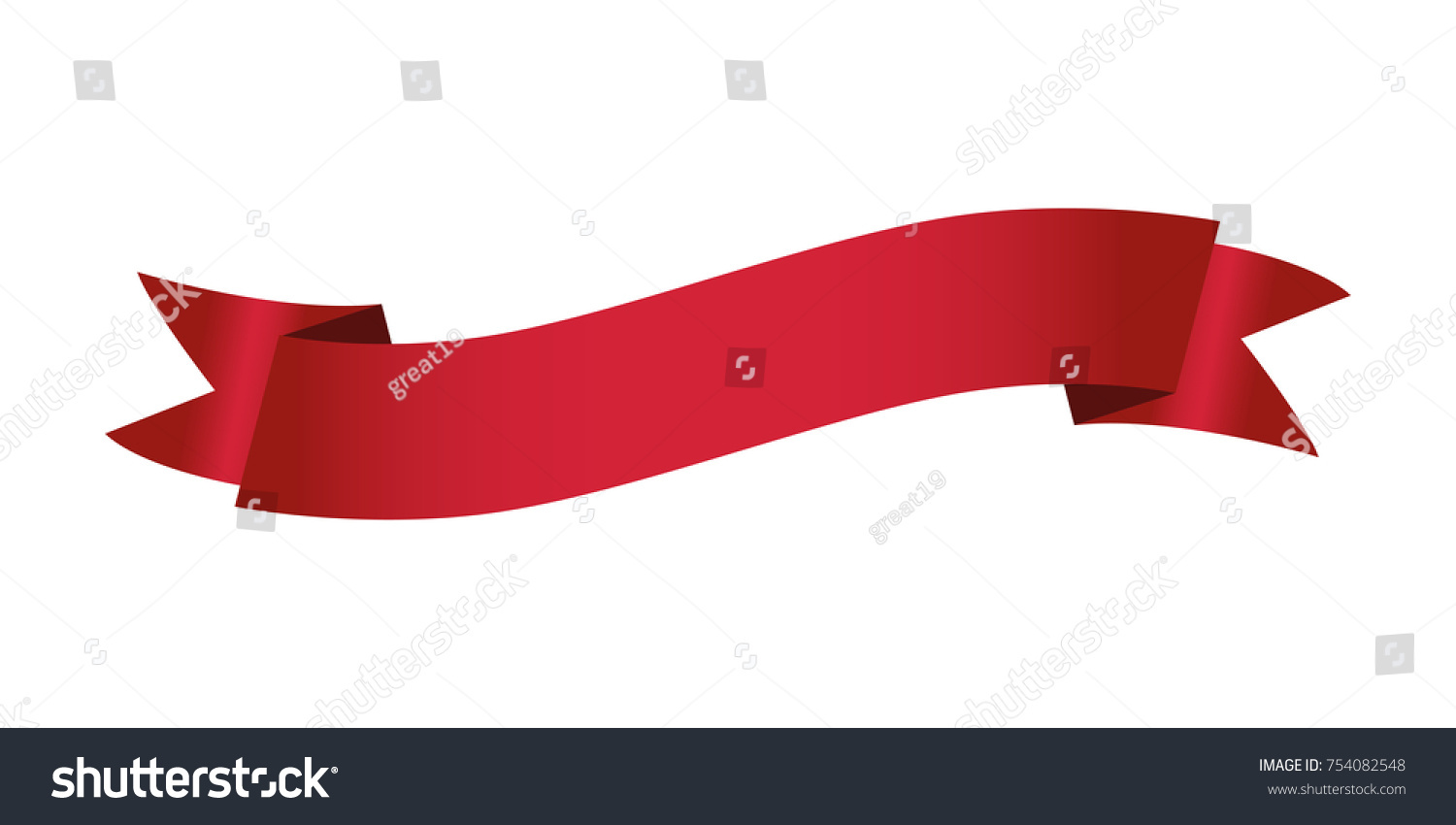 Single Red Ribbon Banner Stock Vector (Royalty Free) 754082548