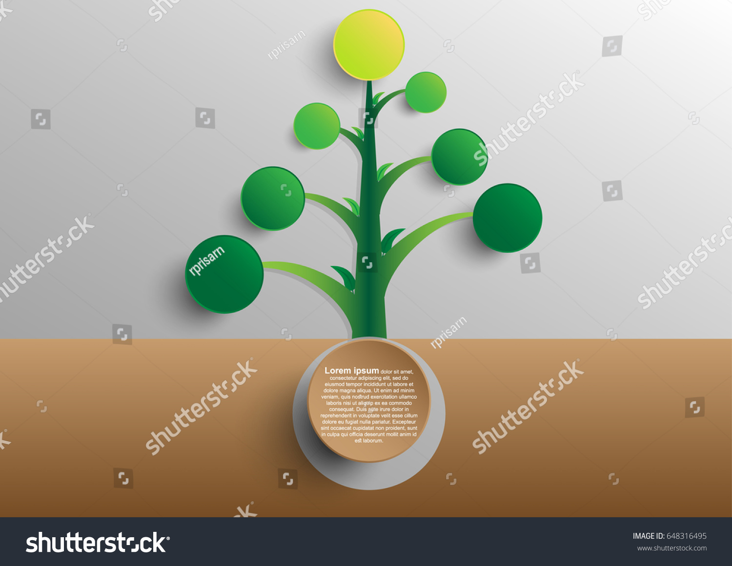Single Tree Root Infographic Vector Eps10 Stock Vector (Royalty Free ...