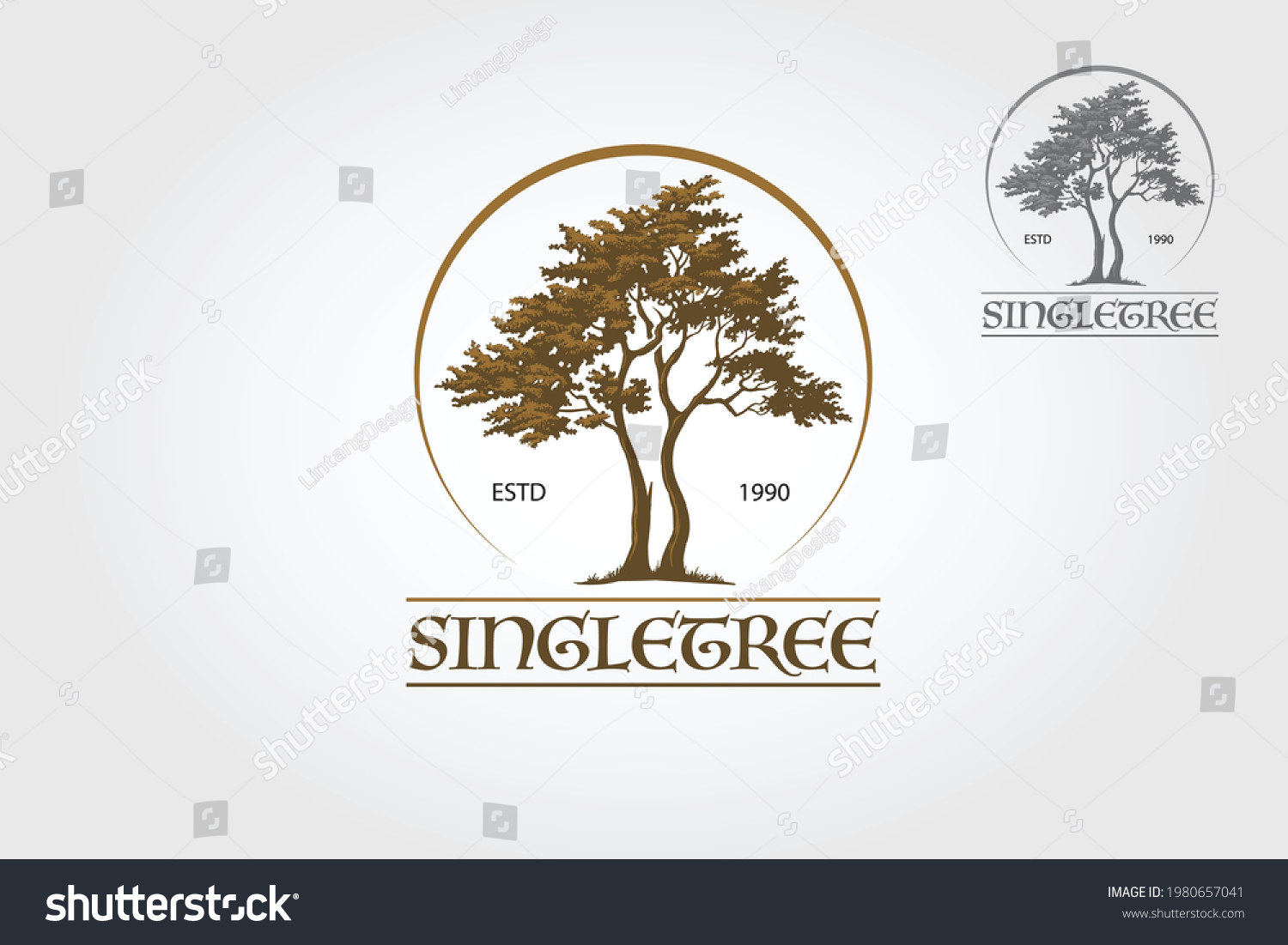 Single Tree Vector Logo Template This Stock Vector (Royalty Free ...