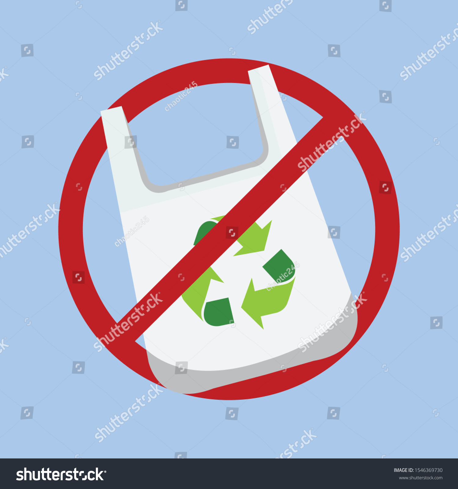 Single Use Plastic Bag Stop Using Stock Vector (Royalty Free) 1546369730
