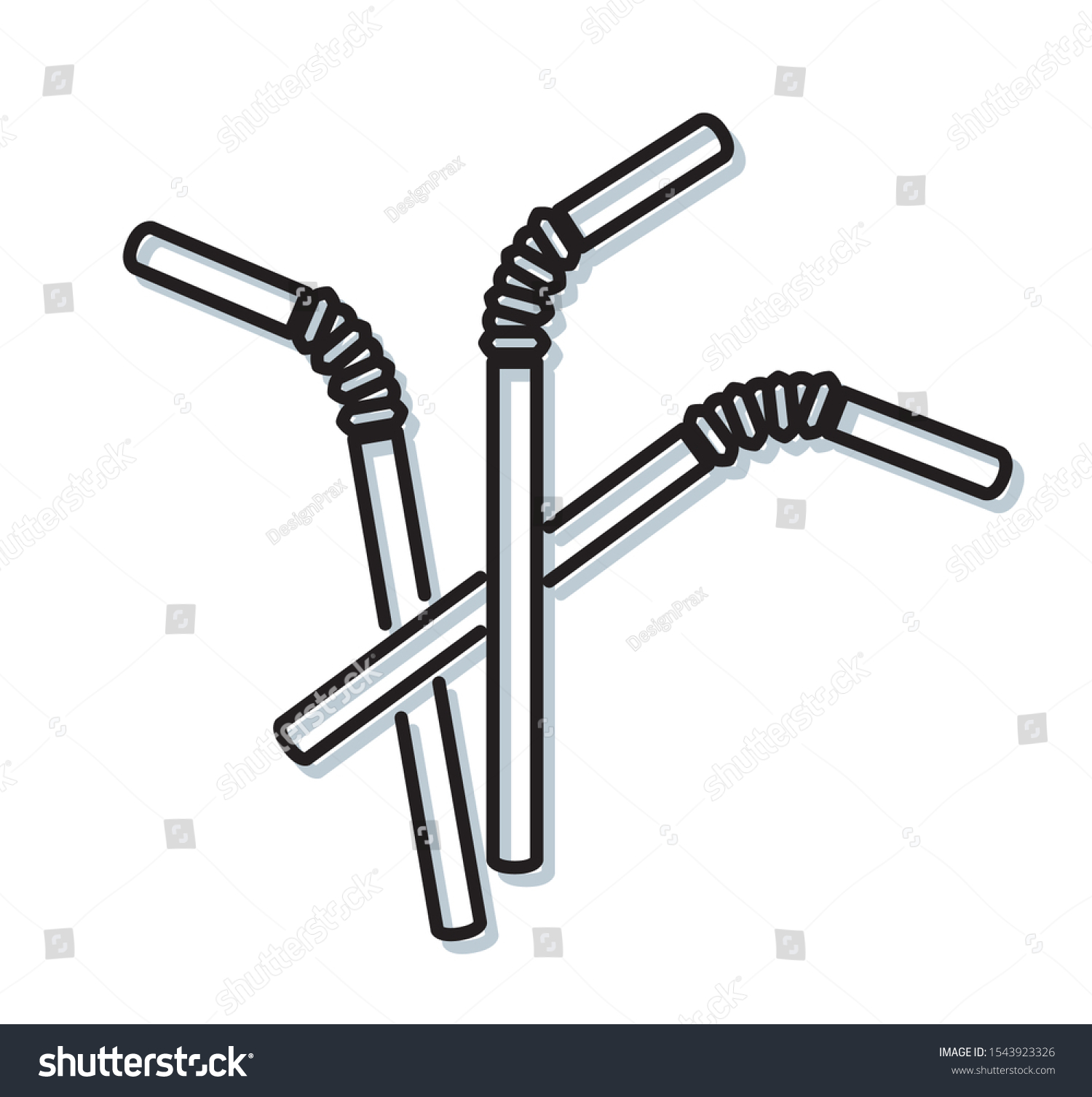 Single Use Plastic Straw Icon Eps Stock Vector (Royalty Free) 1543923326