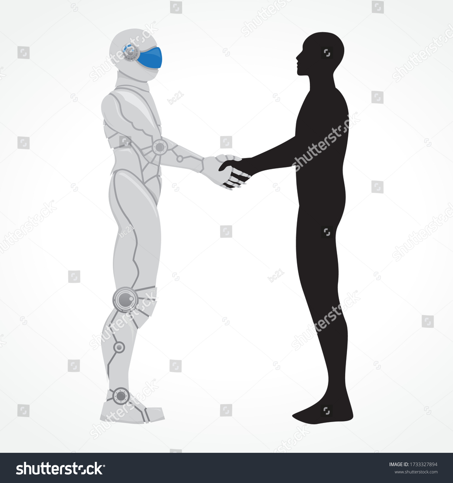 Singularity Robot Human Vector Illustration Stock Vector (Royalty Free ...