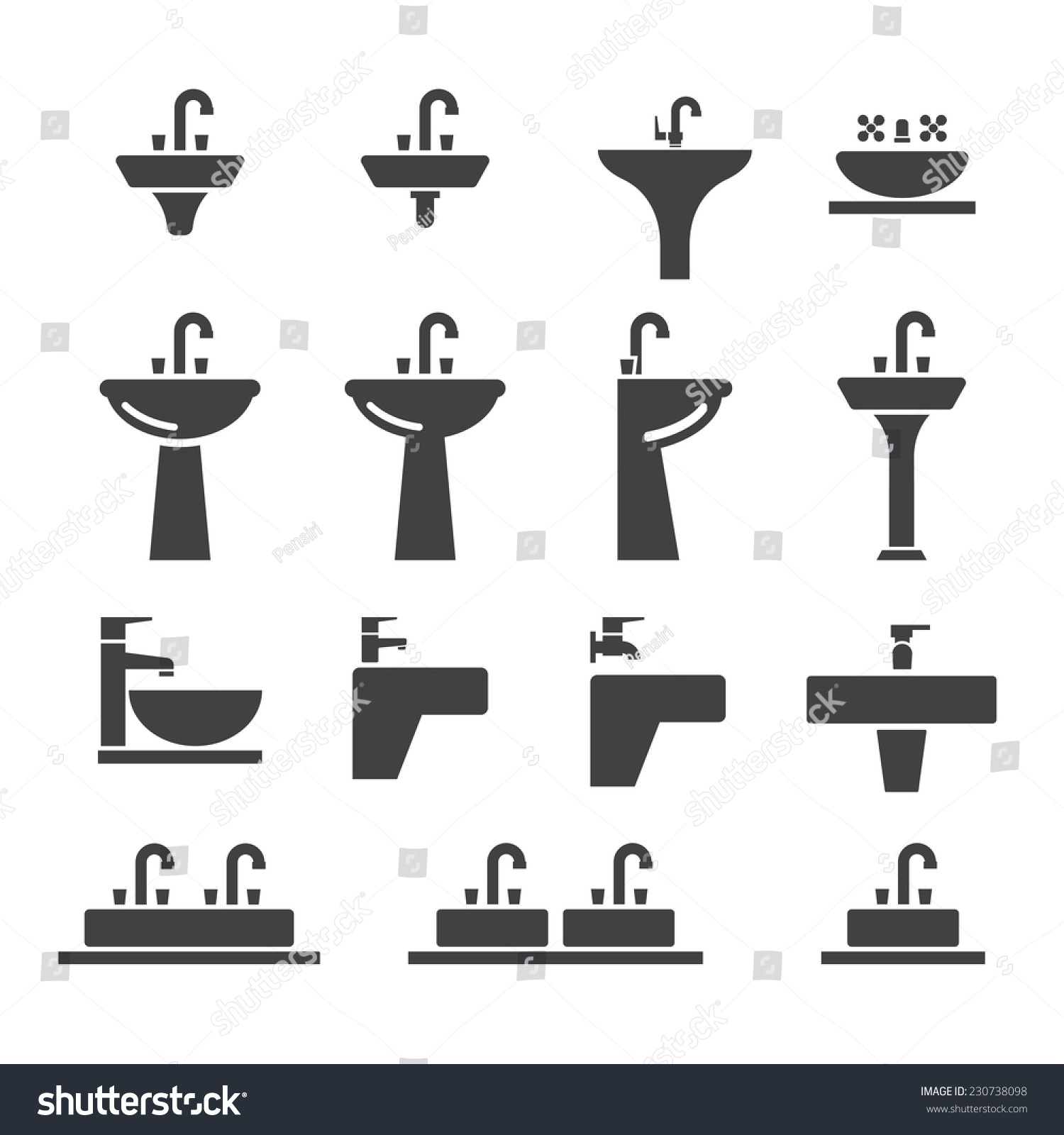 Sink Icon Set Stock Vector (Royalty Free) 230738098