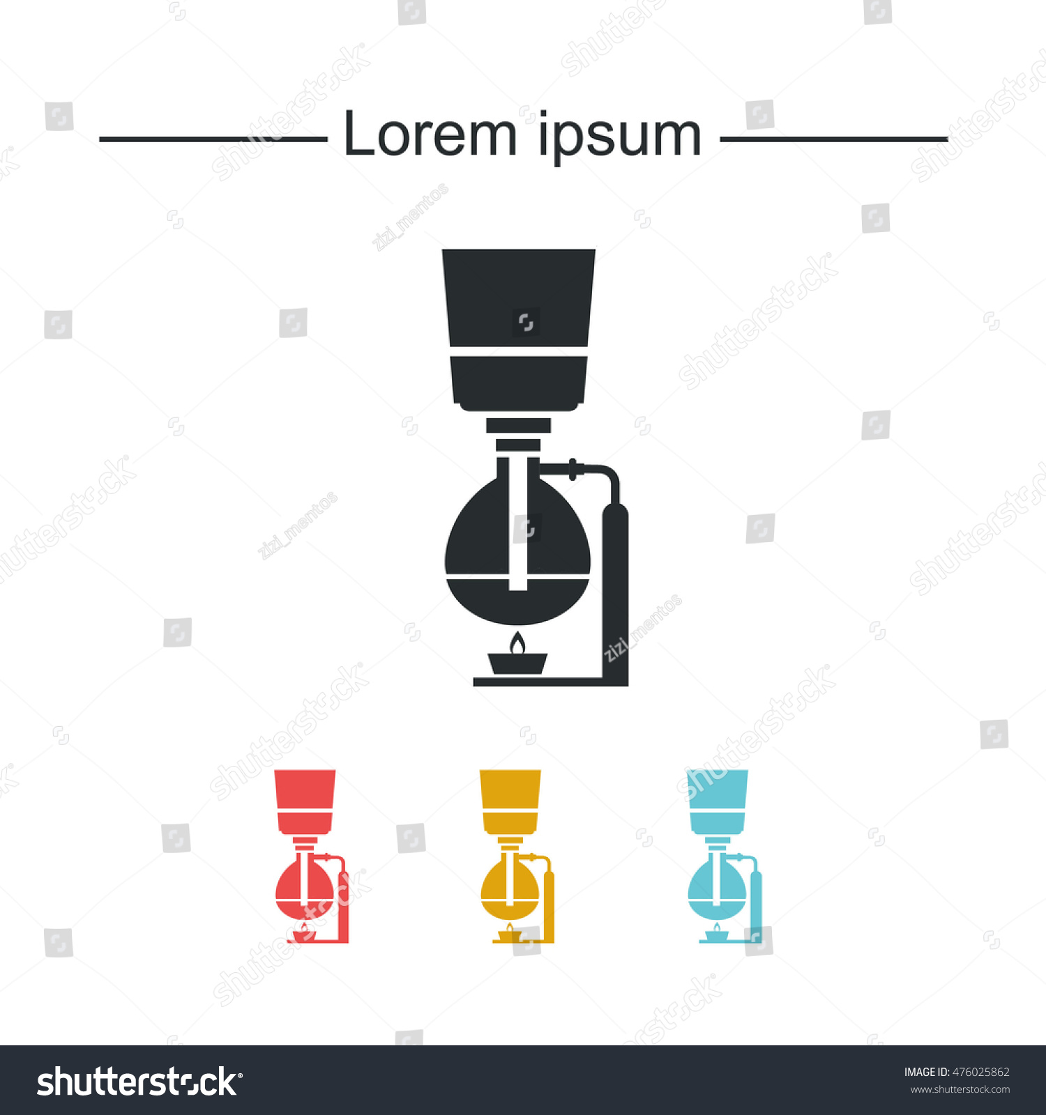 Siphon Coffee Maker Icon Logo Design Stock Vector (Royalty Free) 476025862