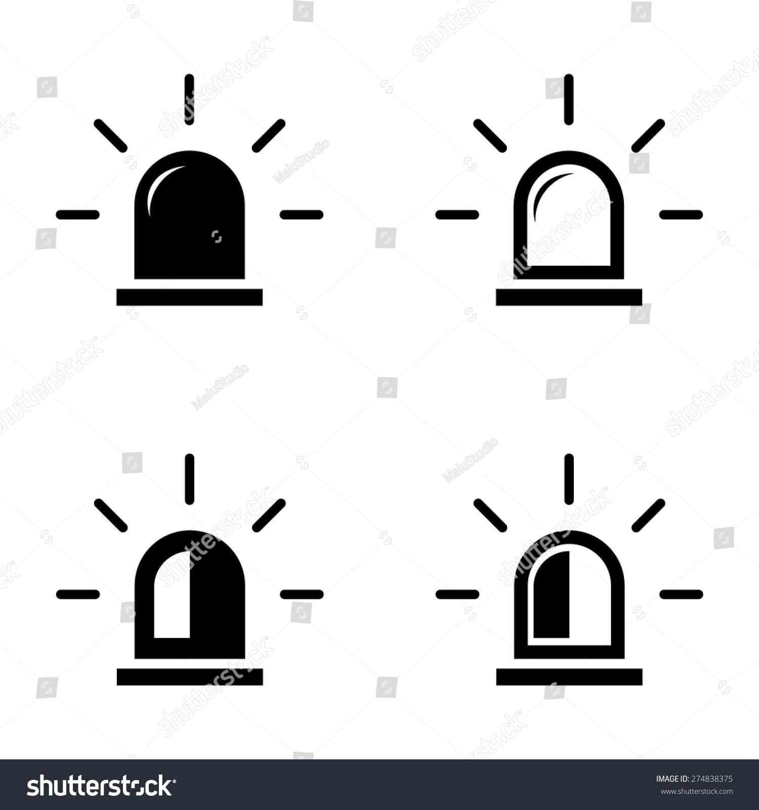 Siren Icon Set Stock Vector (Royalty Free) 274838375 | Shutterstock