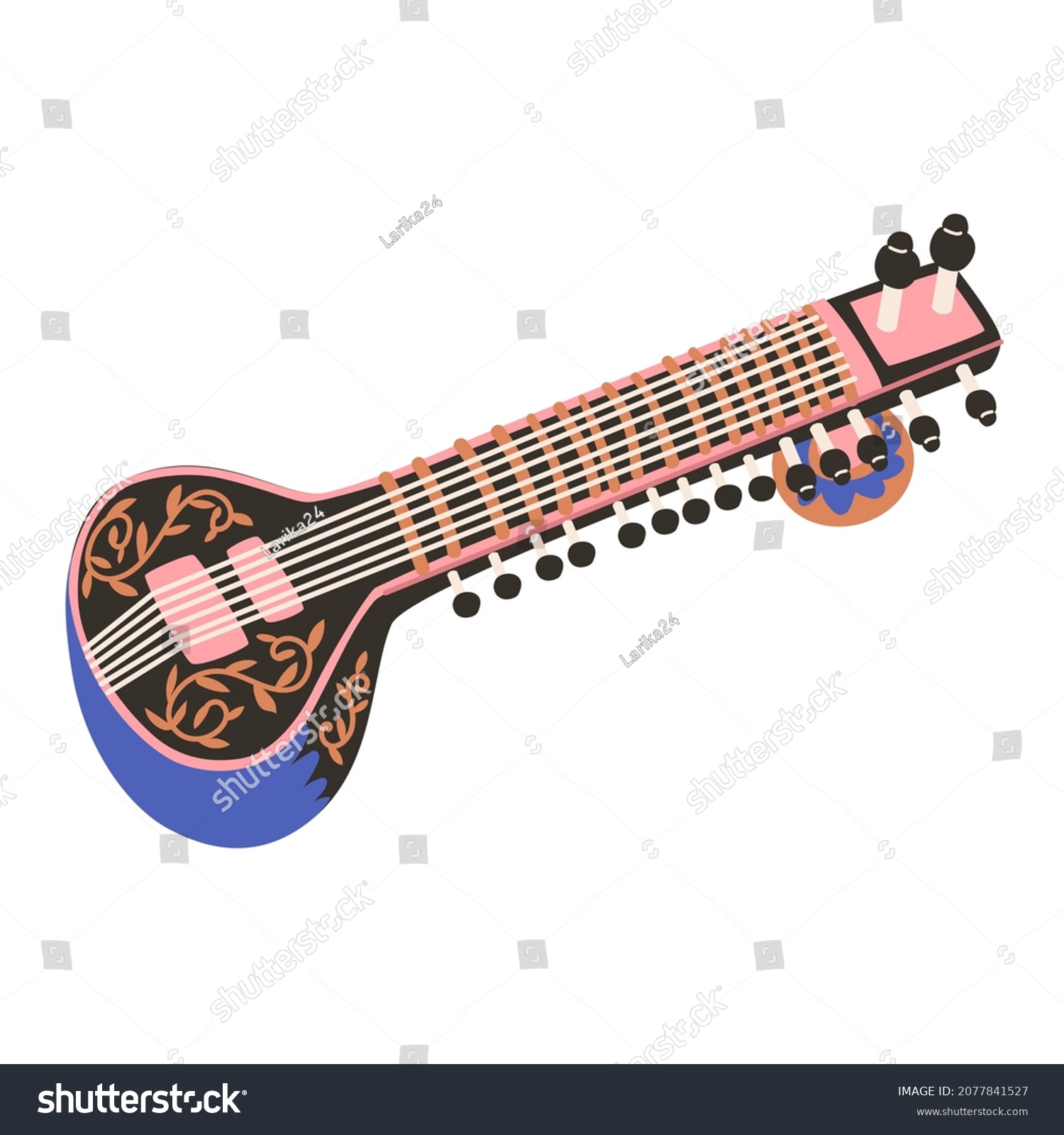 Sitar Traditional Indian Musical Instrument Asian Stock Vector (Royalty ... Sitar Traditional Indian Musical Instrument Asian Stock Vector (Royalty ...