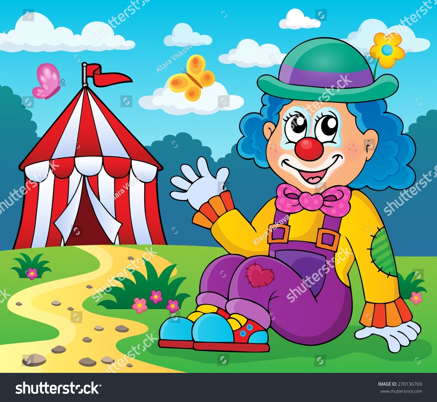 Sitting Clown Theme Image 4 Eps10 Stock Vector (Royalty Free) 270136769