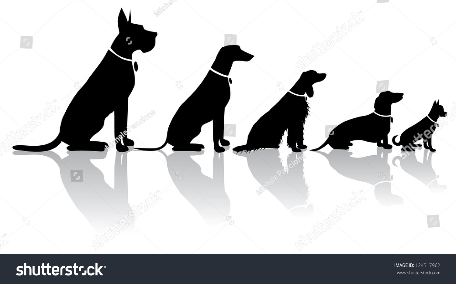 Sitting Dog Silhouettes Stock Vector (Royalty Free) 124517962 ...