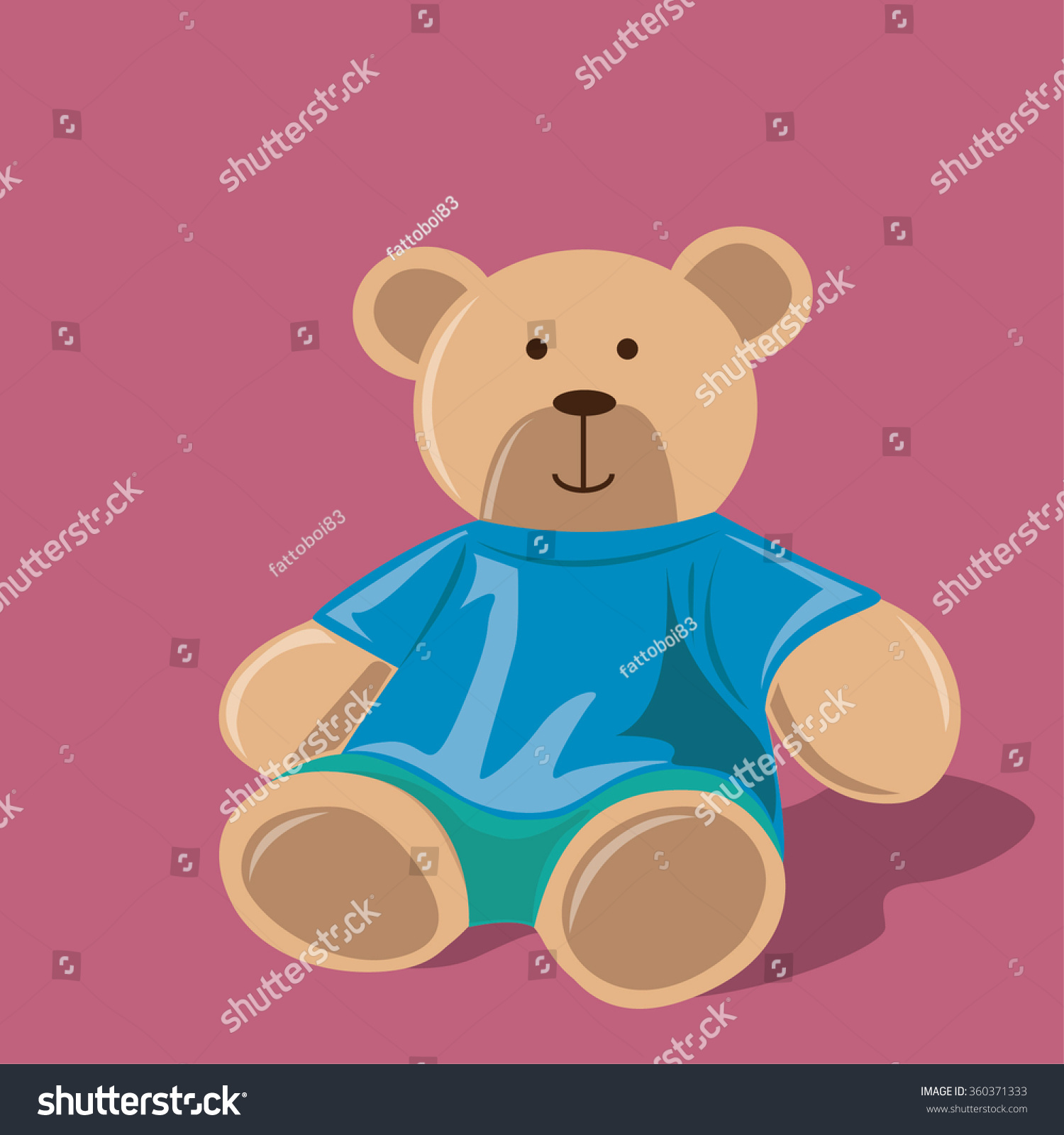 Sitting Teddy Bear Clothes On Stock Vector (Royalty Free) 360371333 ...