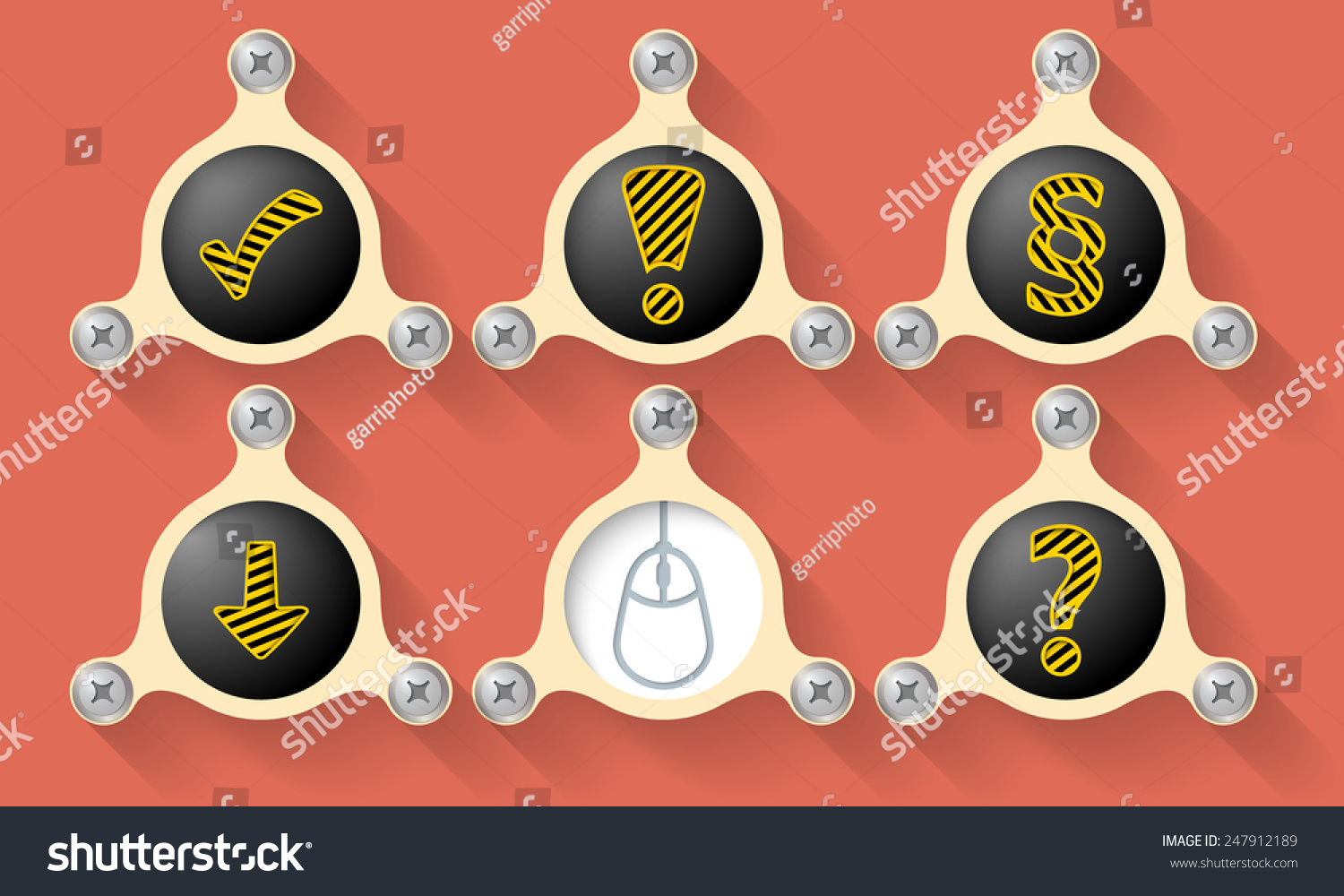 「Six Abstract Vector Objects Symbols」のベクター画像素材（ロイヤリティフリー） 247912189 ...