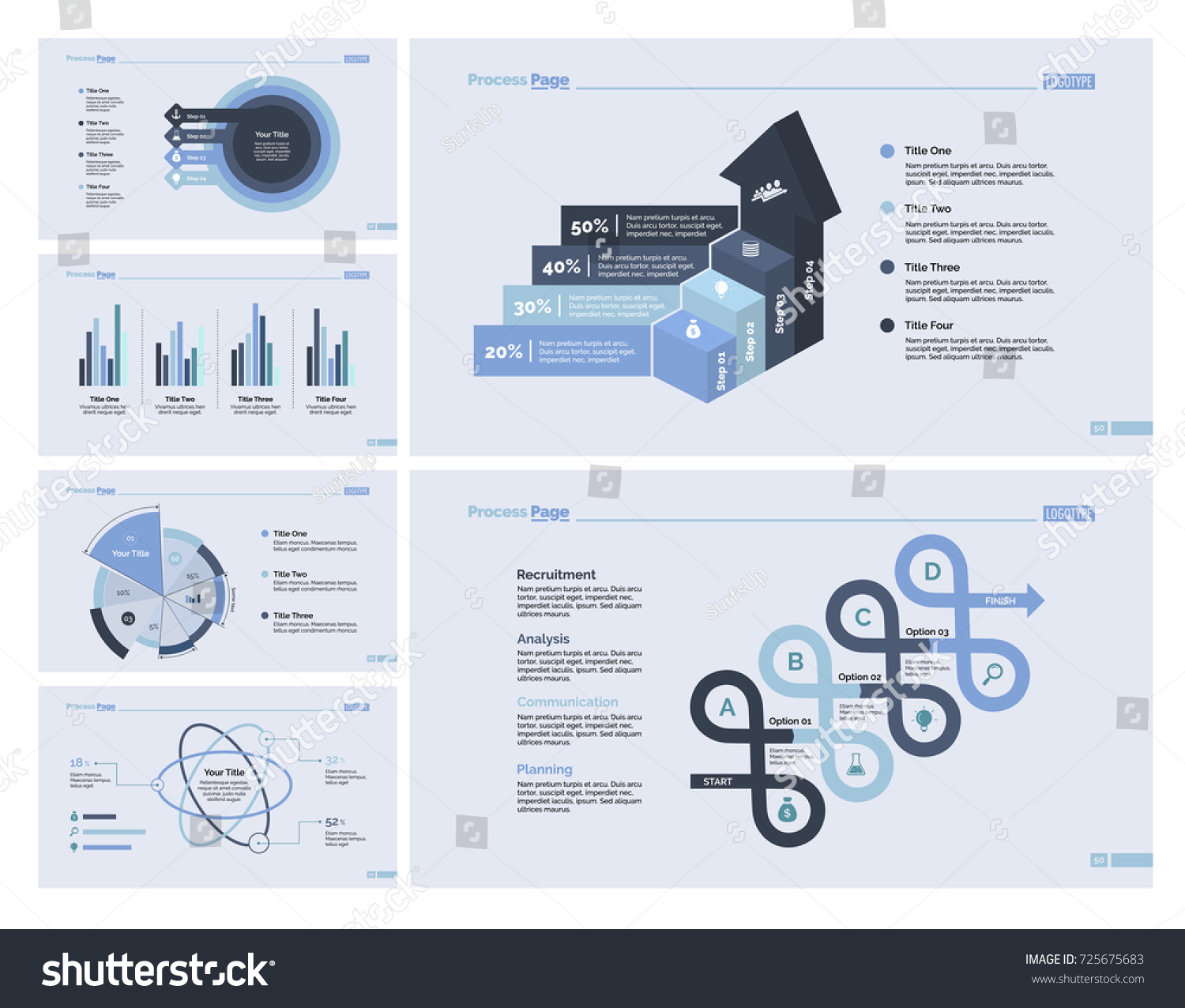 Six Accounting Slide Template Set: vector de stock (libre de regalías ...