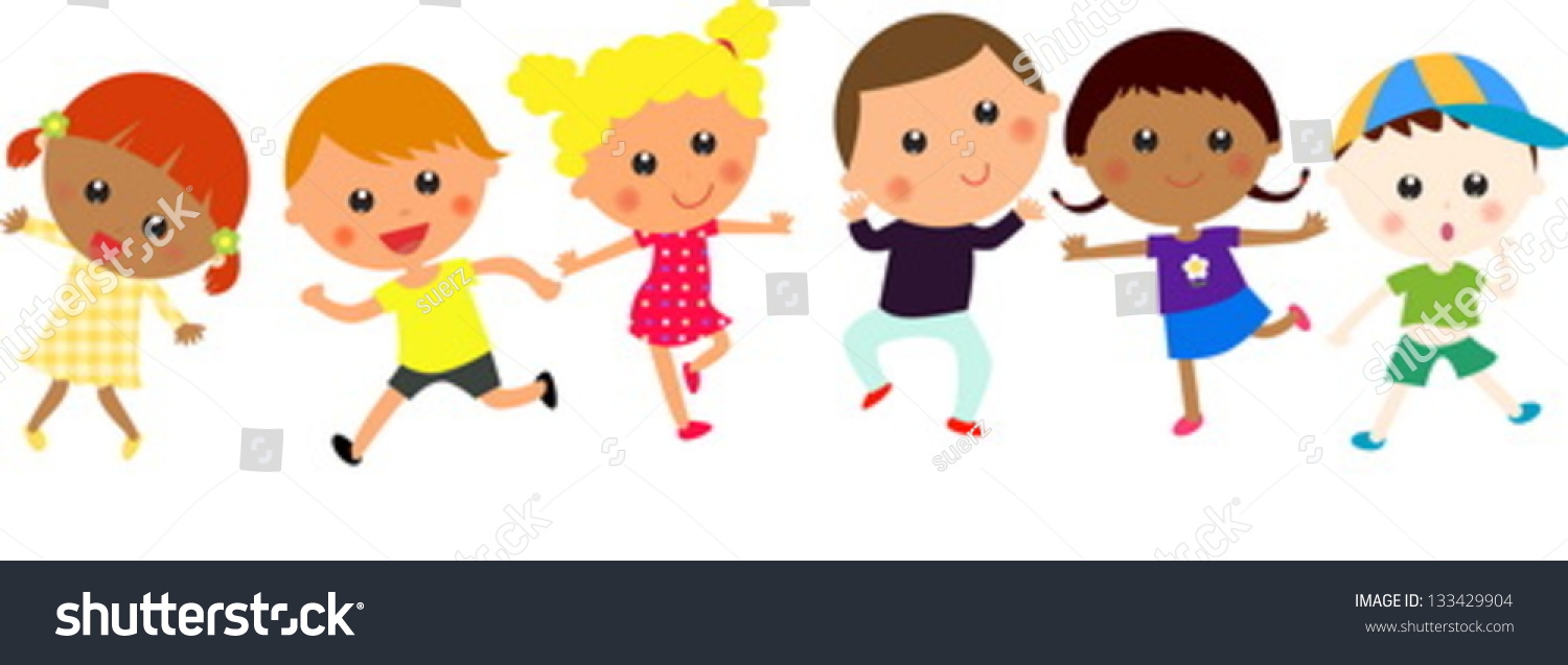 Six Children Stock Vector (Royalty Free) 133429904 | Shutterstock