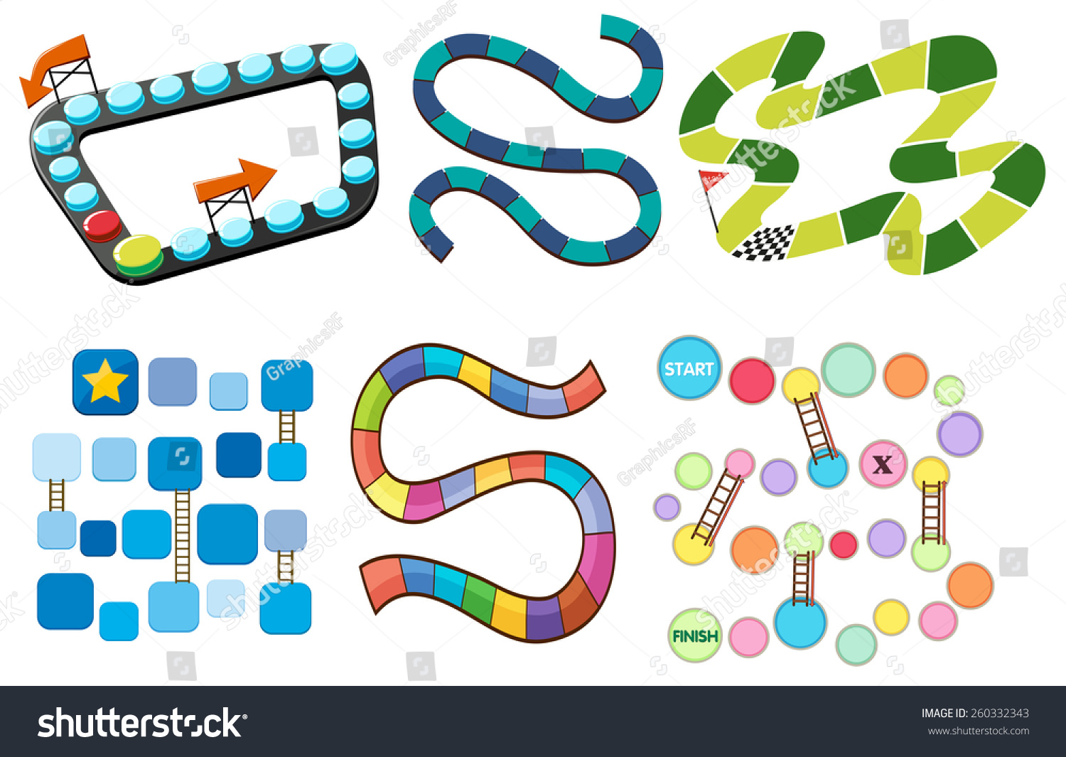 Six Different Puzzle Game Templates Stock Vector (Royalty Free ...