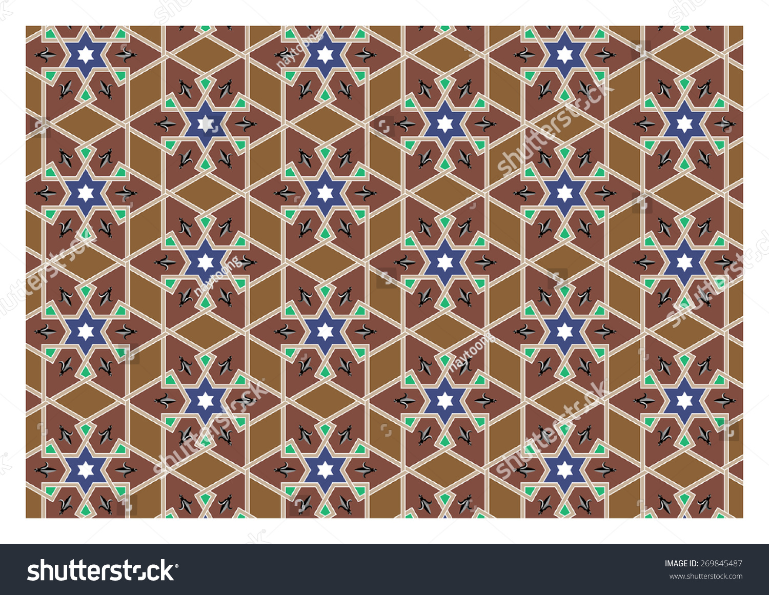 Six Fold Star Islamic Pattern Style Stock Vector (Royalty Free ...
