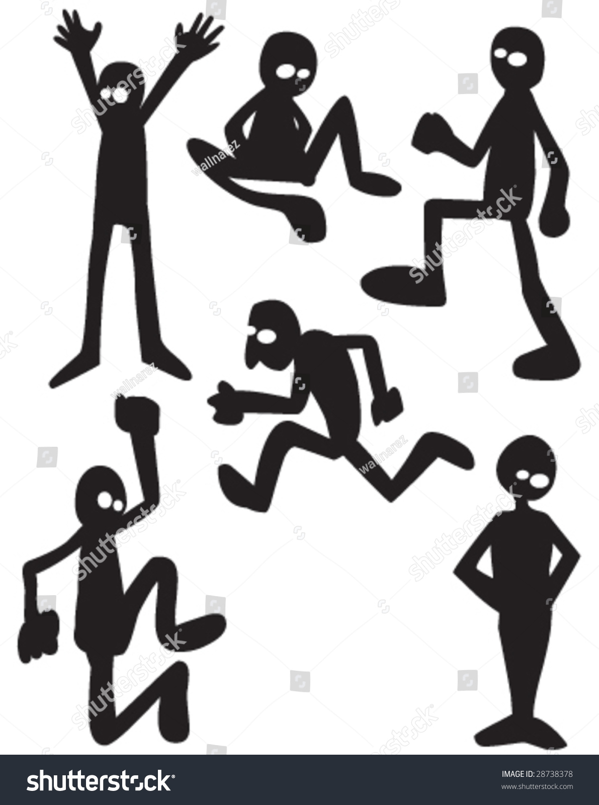 Six Funny Silhouettes Stock Vector (Royalty Free) 28738378 - Shutterstock
