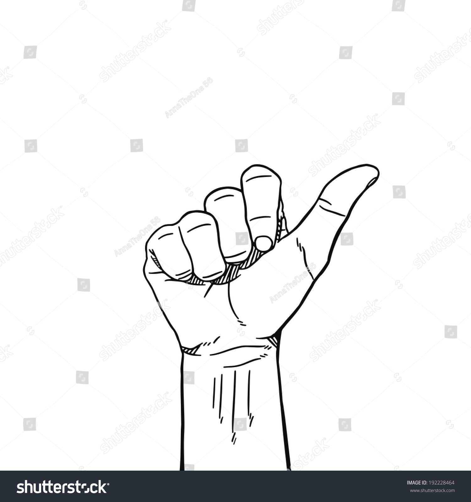 Six Hand Sign Outline Vector Stock Vector (Royalty Free) 192228464