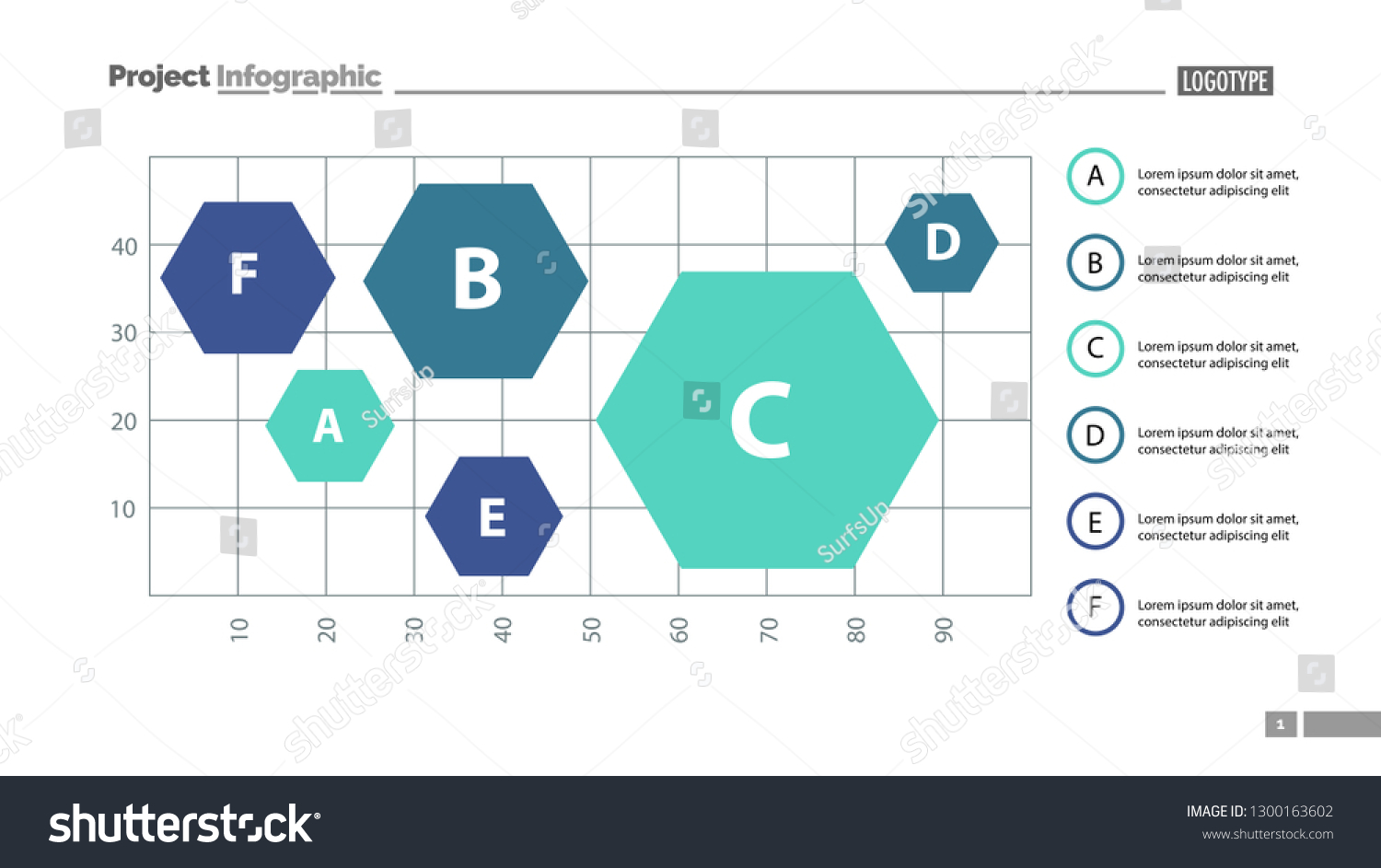 Six Hexagons On Chart Template Business Stock Vector (Royalty Free ...