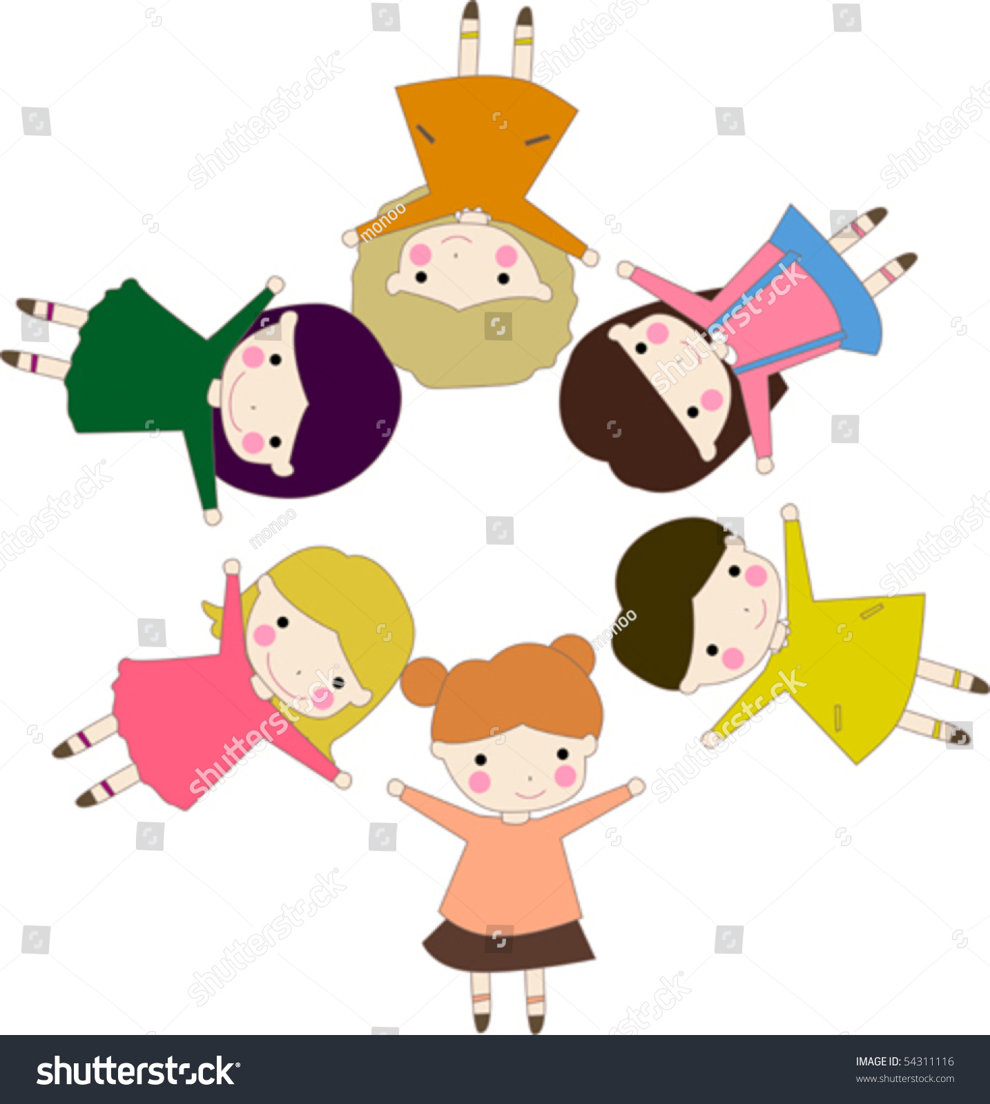 Six Kids Stock Vector (Royalty Free) 54311116 | Shutterstock