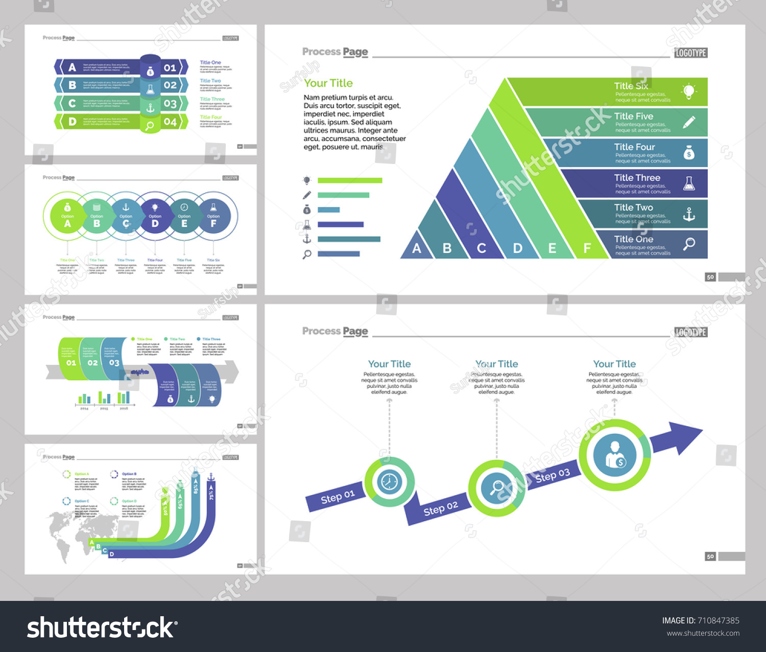 Seis plantillas de diapositivas de logística: vector de stock (libre de ...