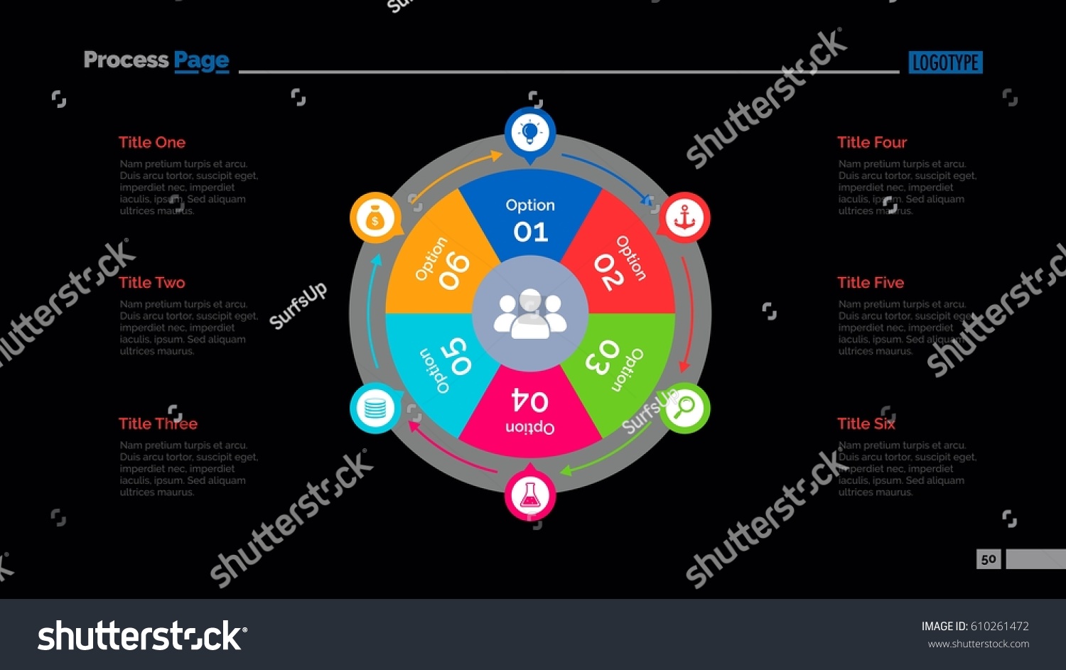 Six Options Cycle Slide Template Stock Vector (Royalty Free) 610261472 Six Options Cycle Slide Template Stock Vector (Royalty Free) 610261472