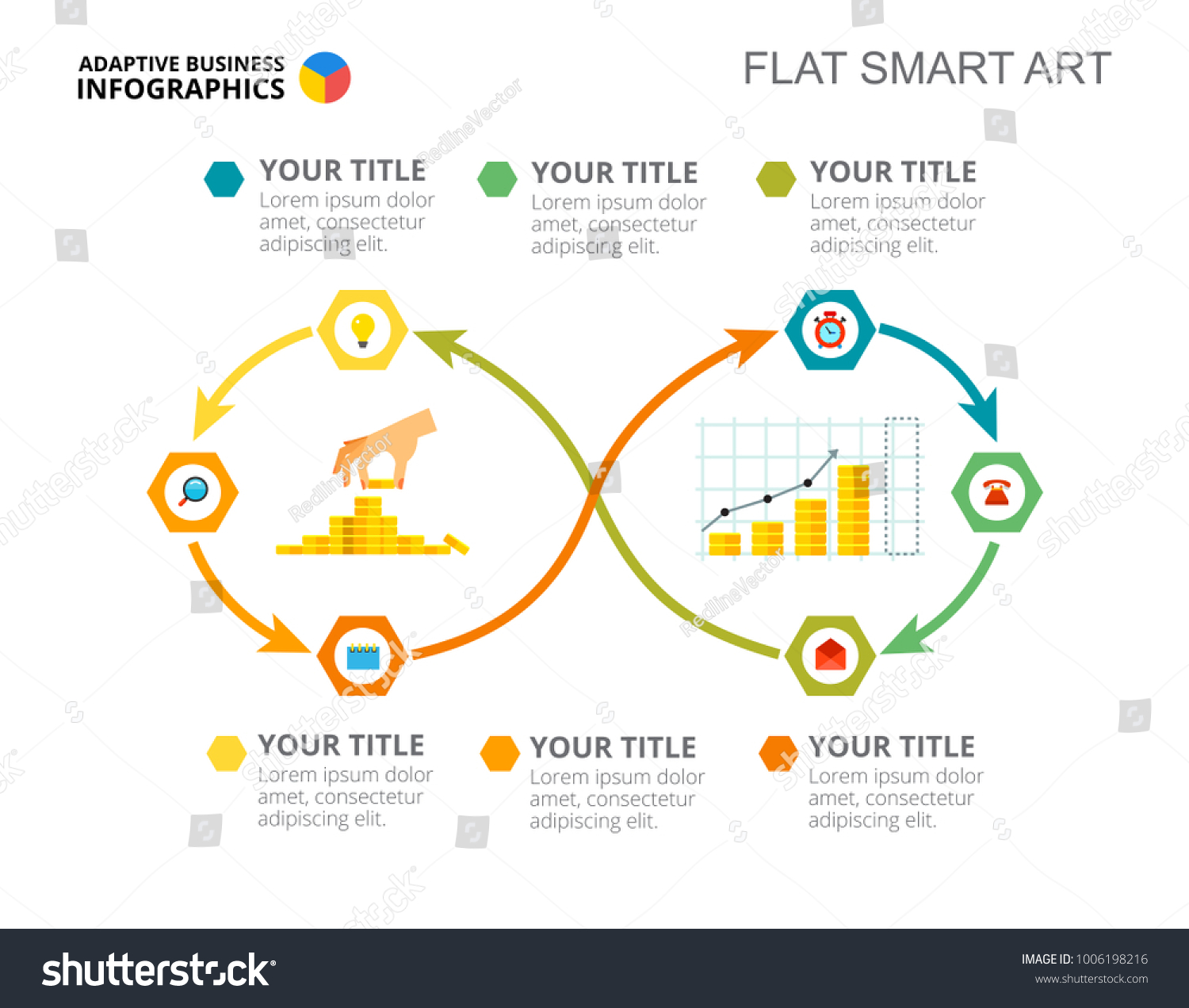 Six Phases Cycle Slide Template Stock Vector (Royalty Free) 1006198216