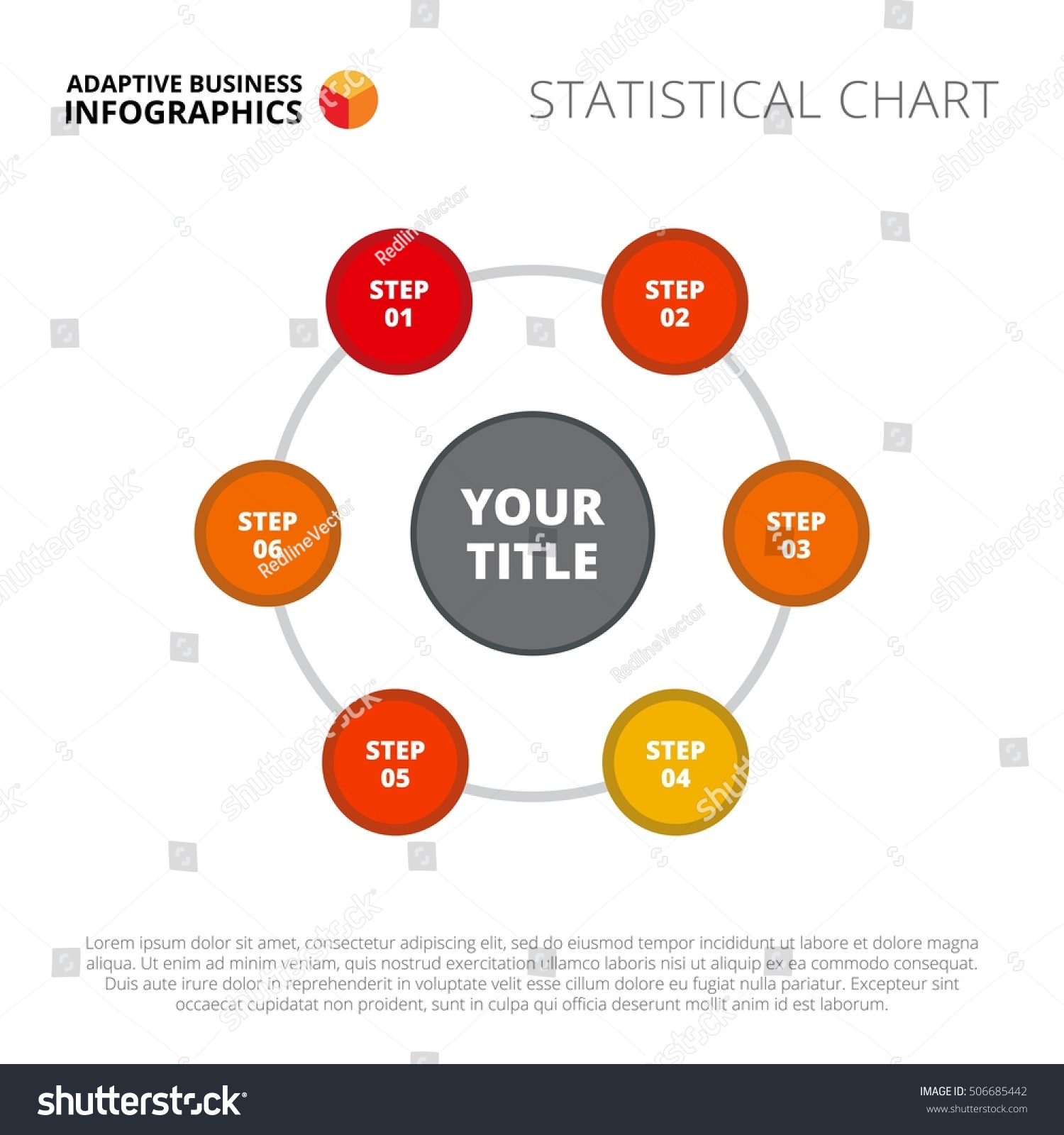 Six Step Diagram Template: vector de stock (libre de regalías ...