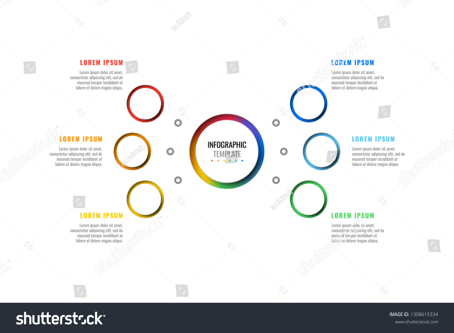 Six Steps Design Layout Infographic Template Stock Vector (Royalty Free ...