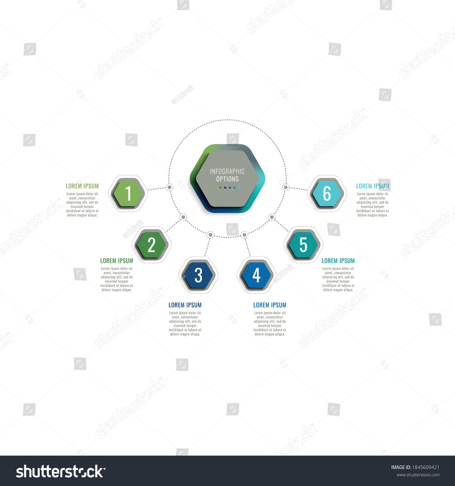 Six Steps Infographic Template Realistic 3d Stock Vector (Royalty Free ...